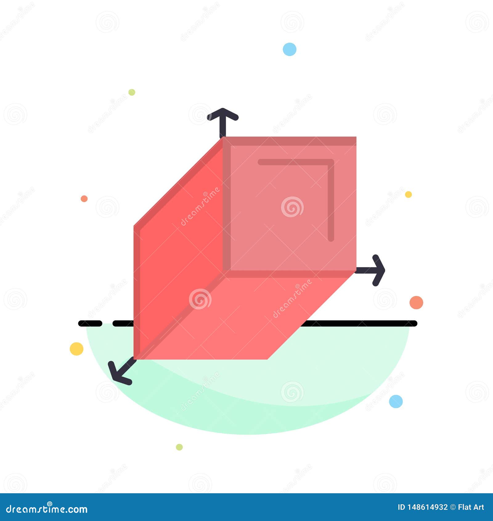 3d, Box, Cuboid, Design Abstract Flat Color Icon Template Stock Vector ...