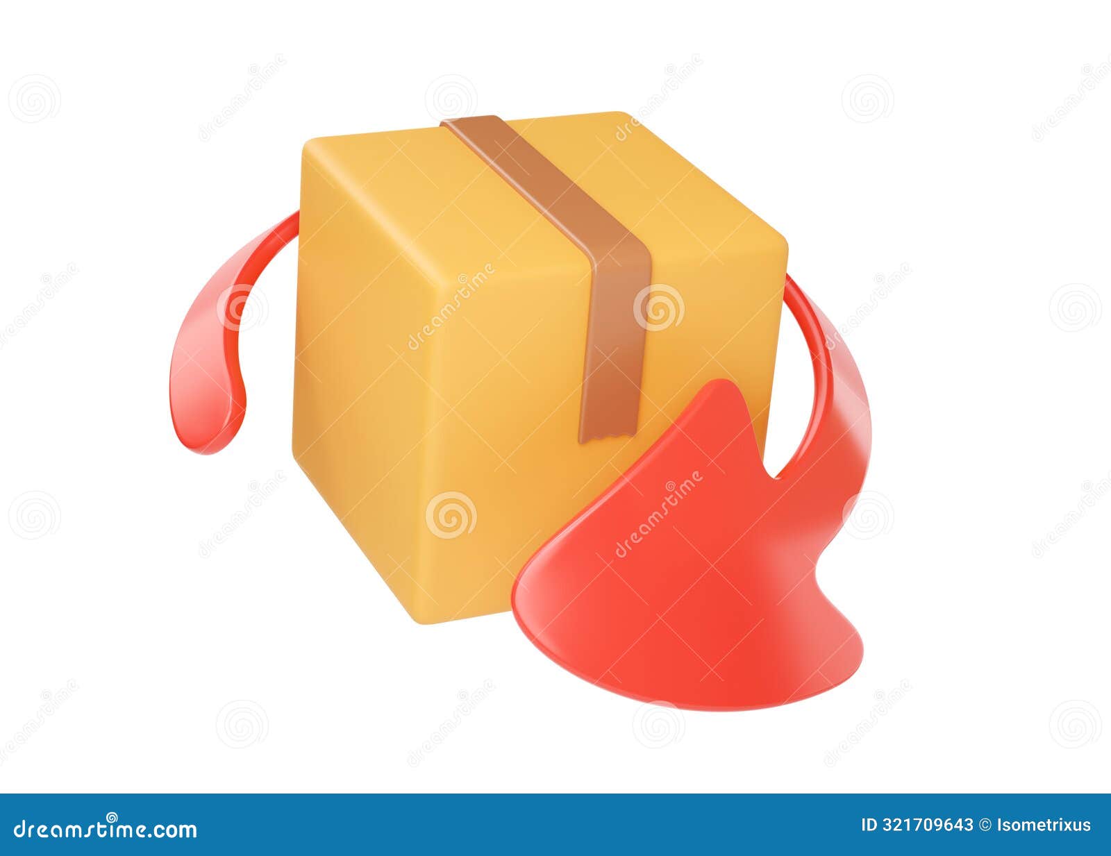 3d Box or Delivery Package Return Icon. Cardboard Parcel Concept with ...