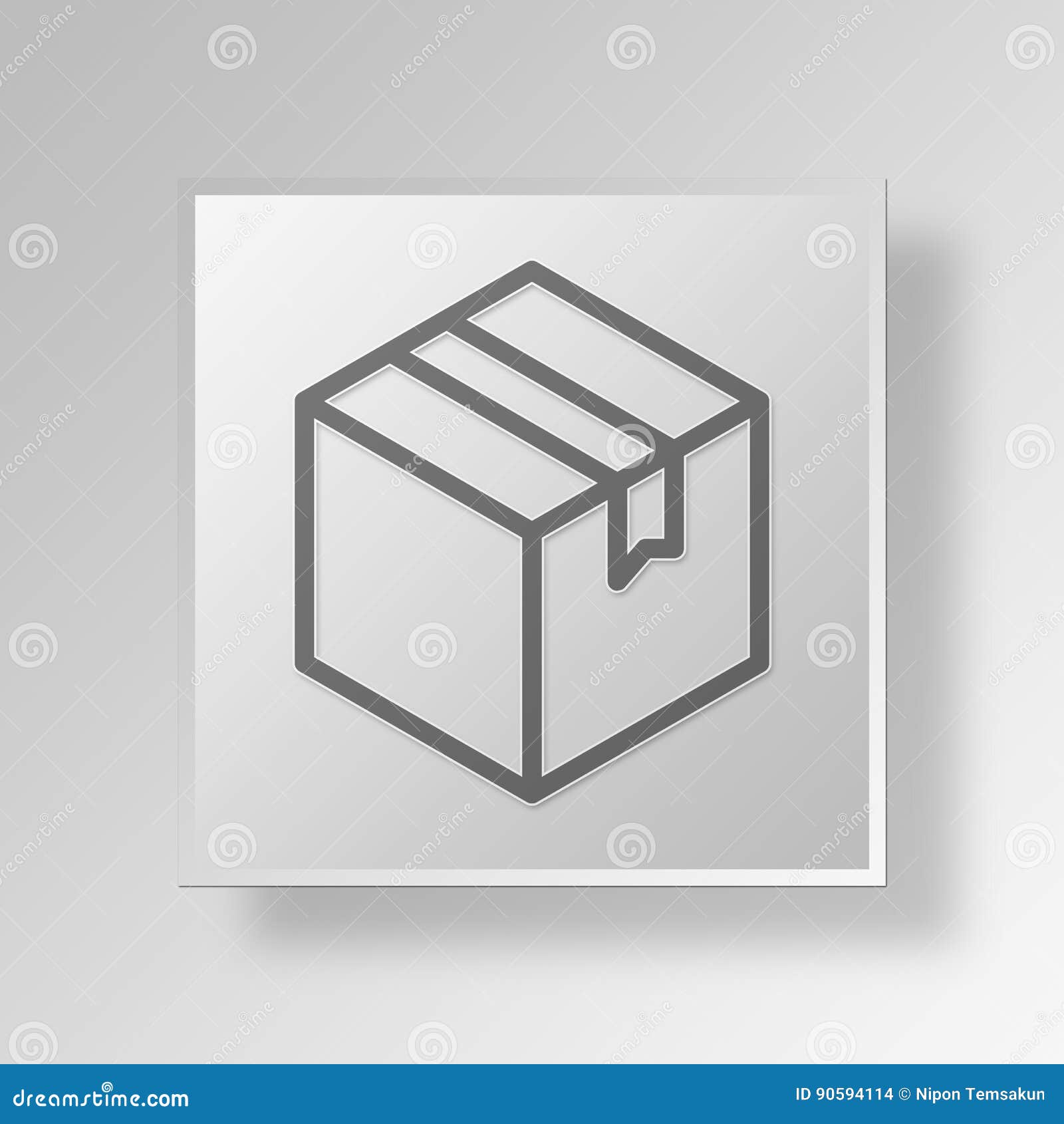 3D Box Icon Business Concept Stock Illustration - Illustration of ...