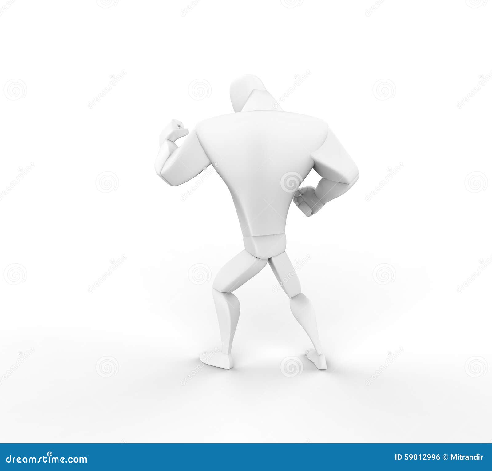 3D Boxer, Fight Stand, Back View. Stock Photography | CartoonDealer.com ...