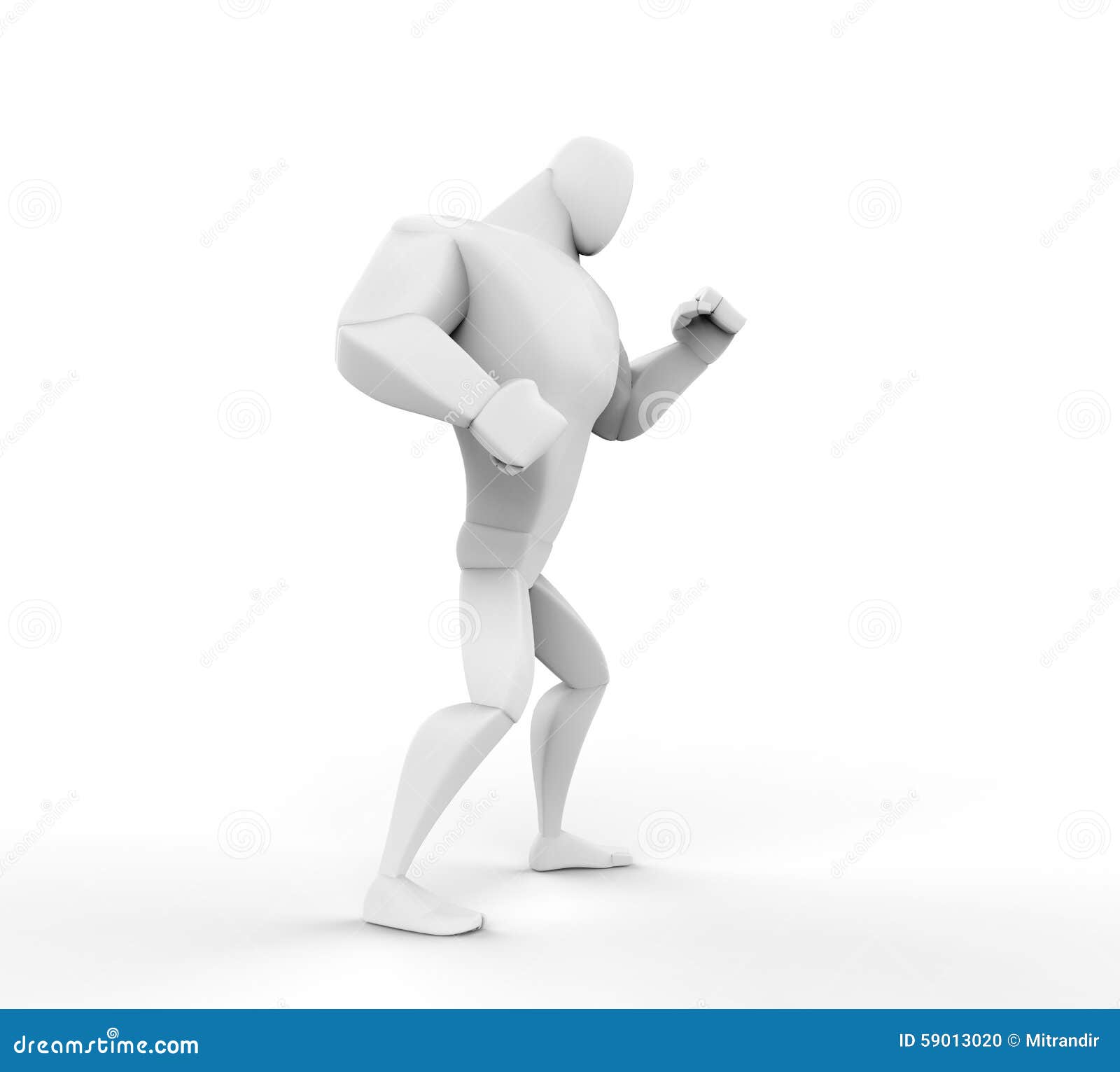 3D Boxer, Fight Stand, Back View. Stock Photography | CartoonDealer.com ...