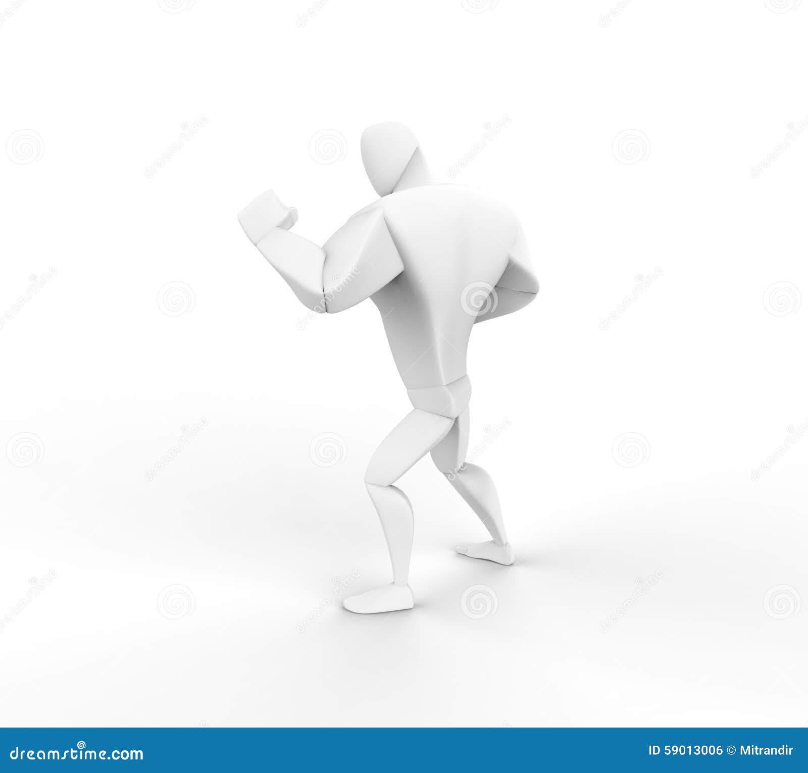 3D Boxer, Fight Stand, Back View. Stock Photography | CartoonDealer.com ...