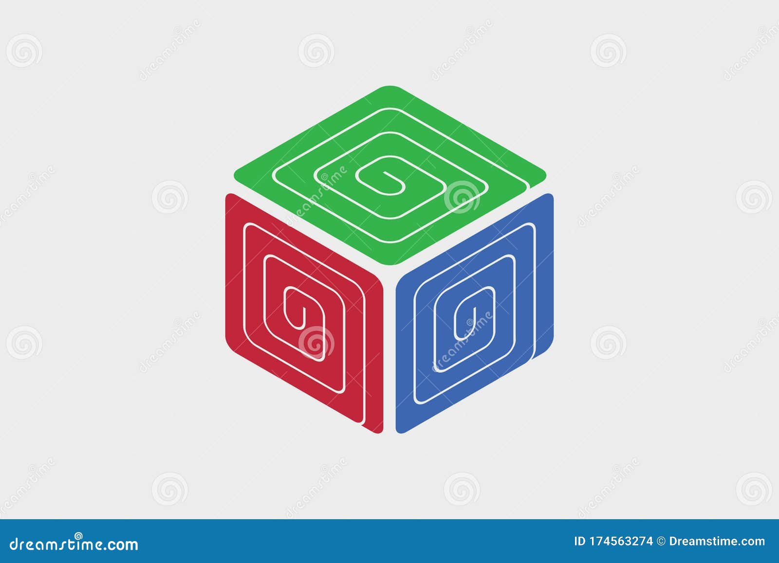 3d boxes circle logo stock vector. Illustration of colorful - 174563274