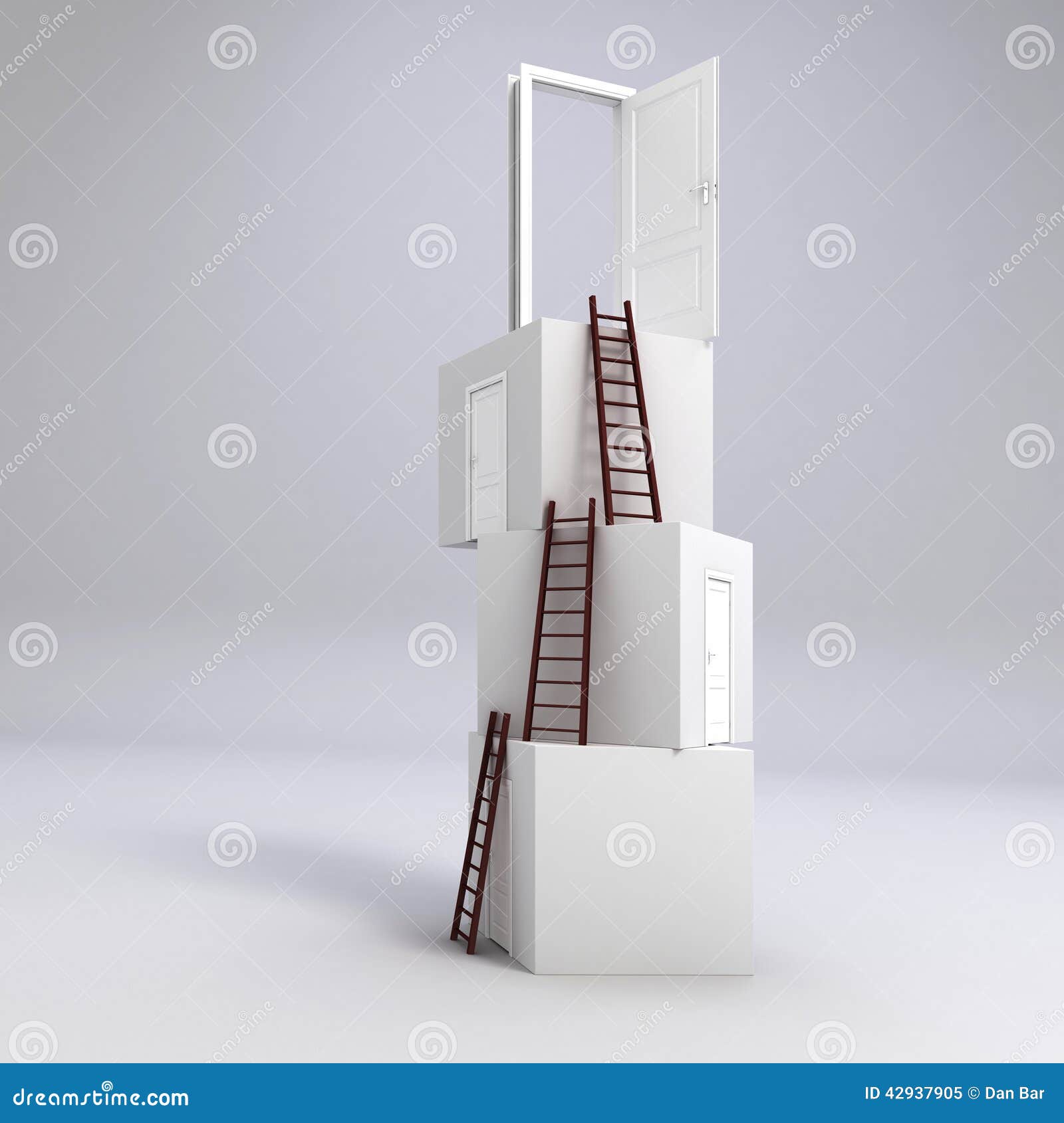 3d Boxes With Doors And Ladders Royalty-Free Stock Photography ...