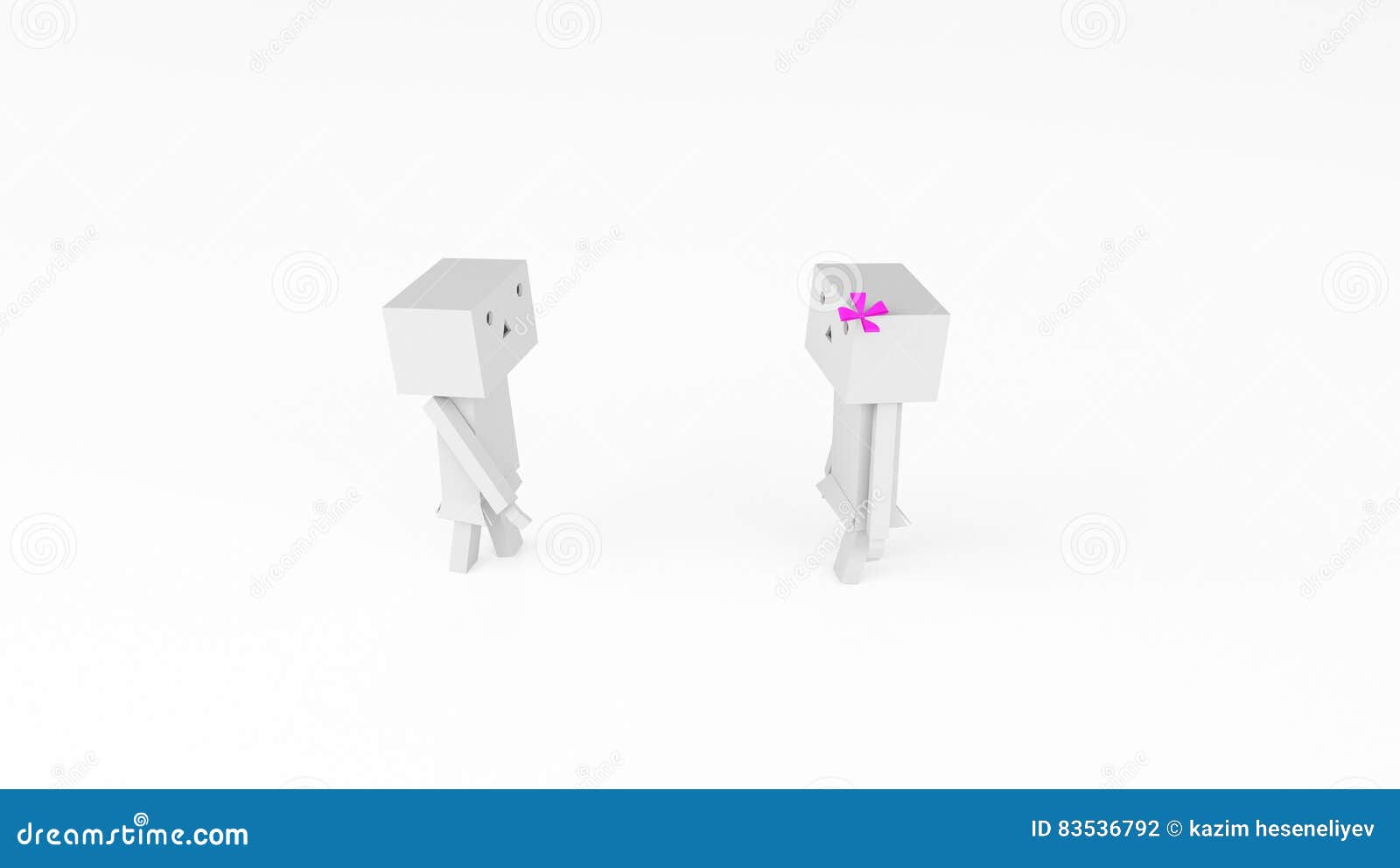 3d boxman love stock illustration. Illustration of love - 83536792