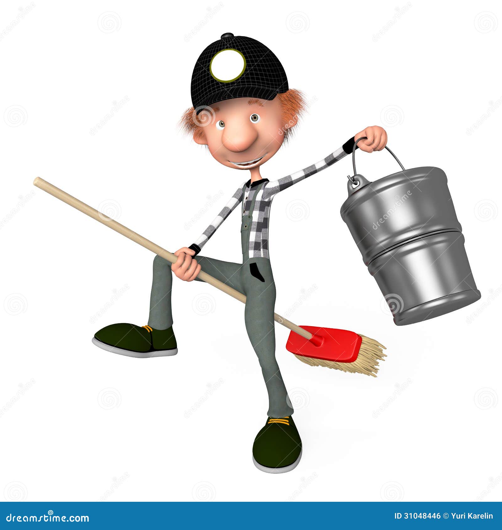 3d boy working.cleaner. stock illustration. Illustration of repair ...