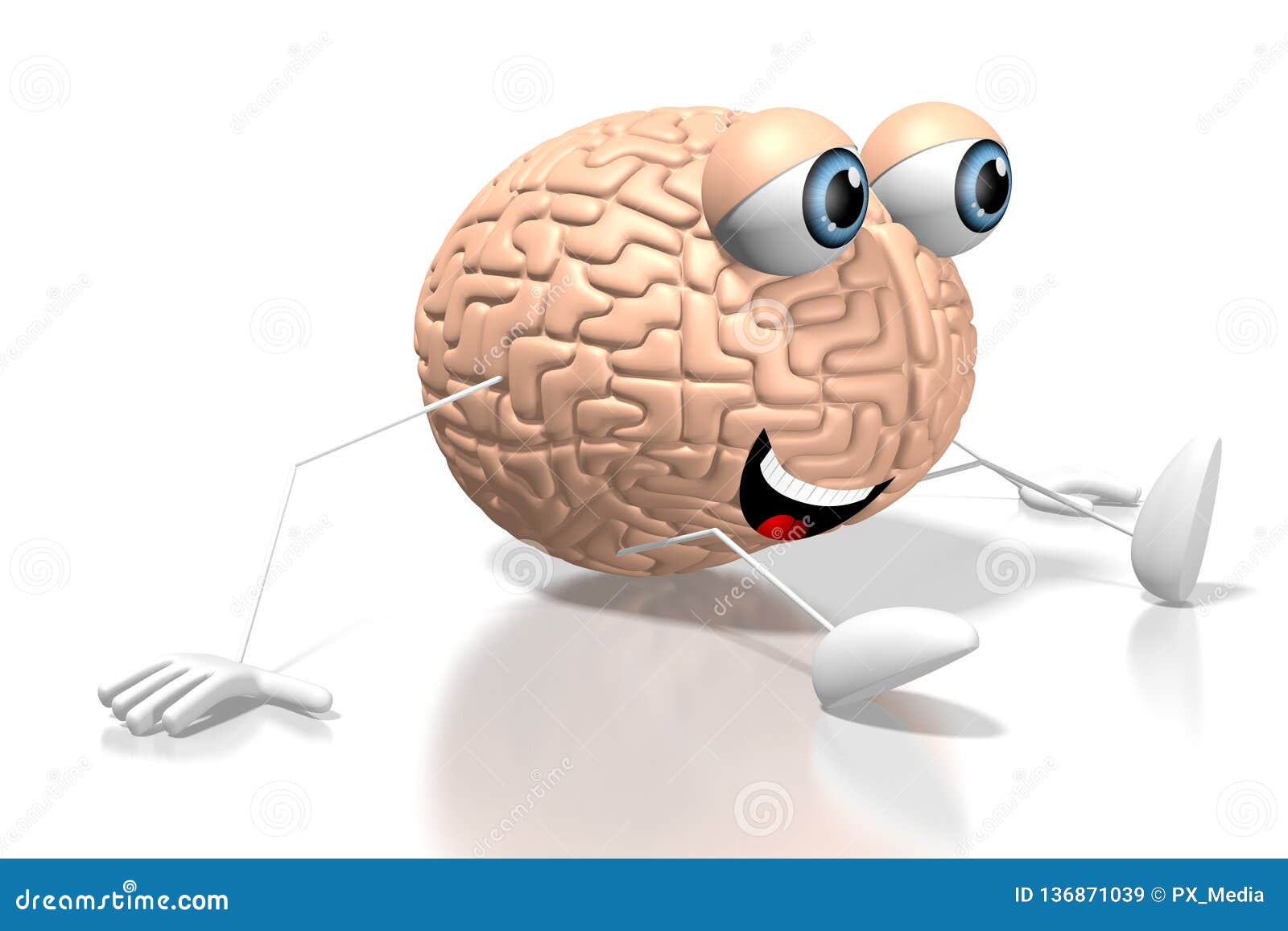 3D Brain Cartoon Character Royalty-Free Stock Photography ...