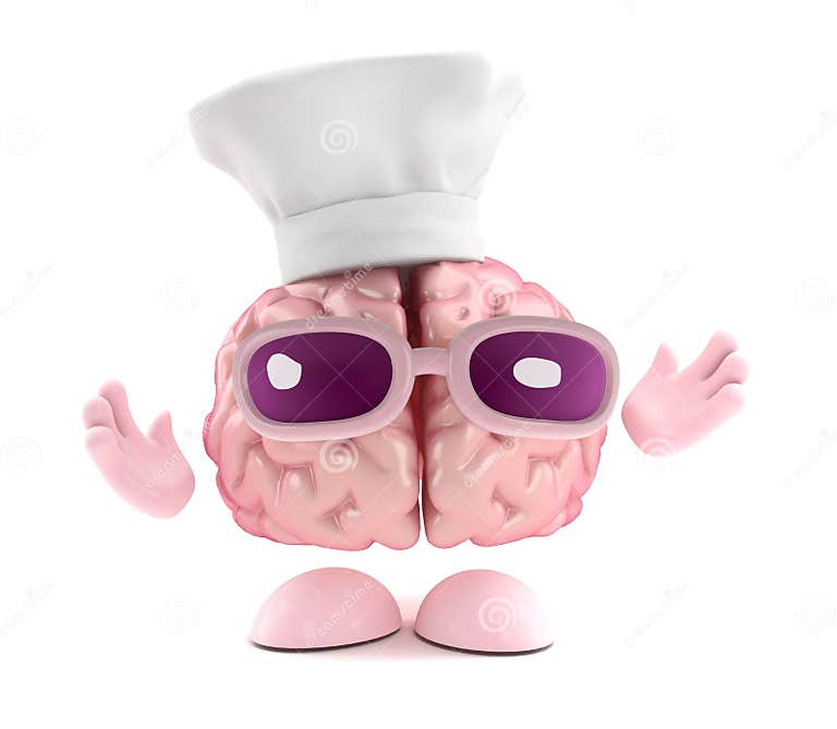 3d Brain chef stock illustration. Illustration of knowledge - 39409287