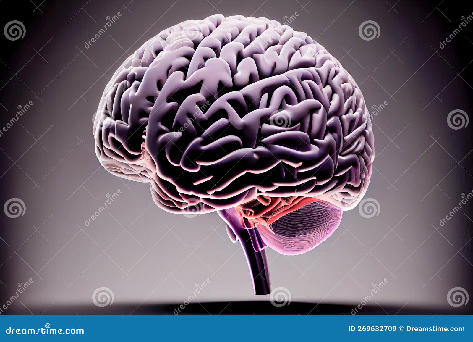 3d Brain Close Up. Generative AI Stock Illustration - Illustration of ...