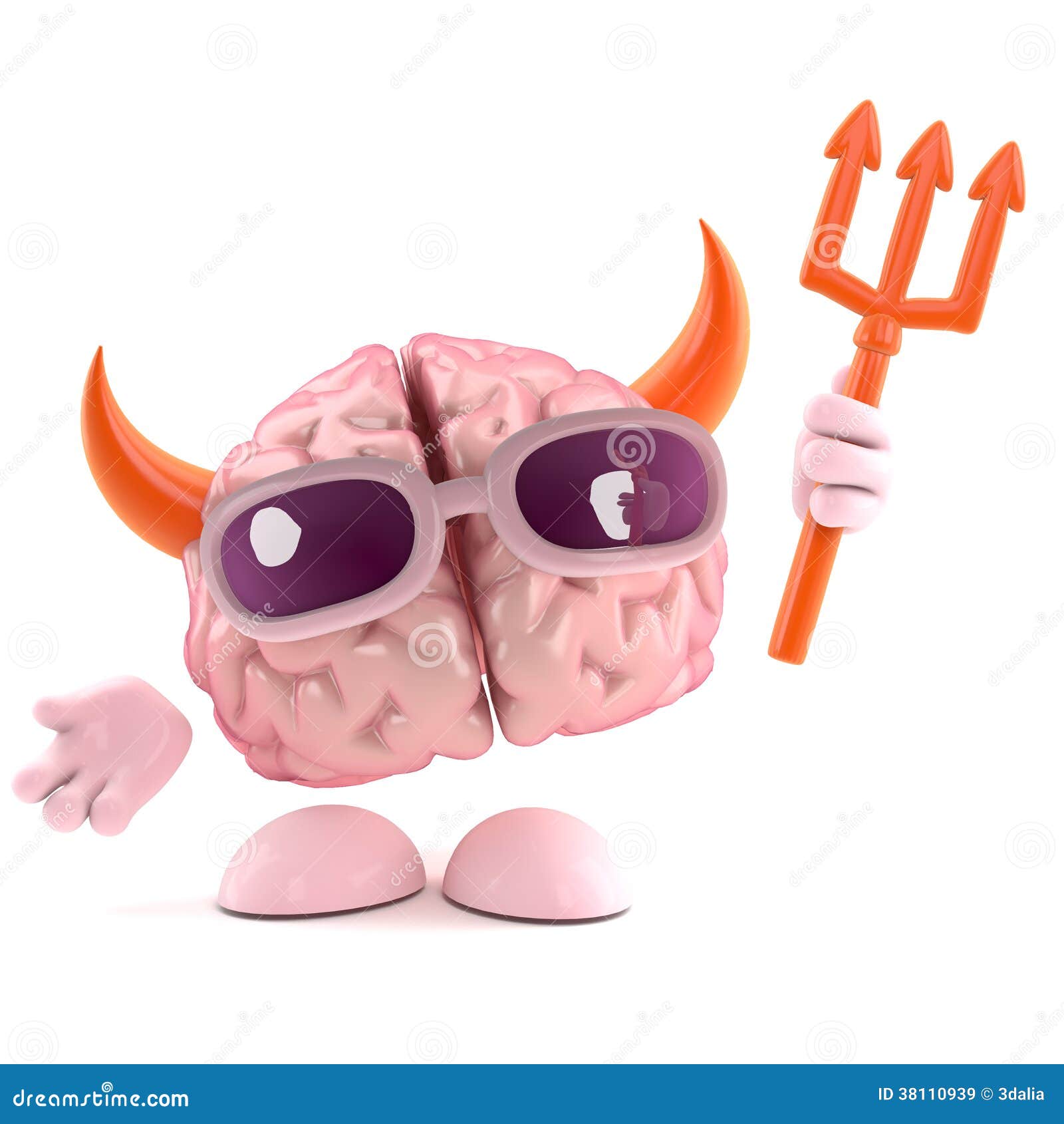 3d Brain is the devil stock vector. Illustration of isolated - 38110939