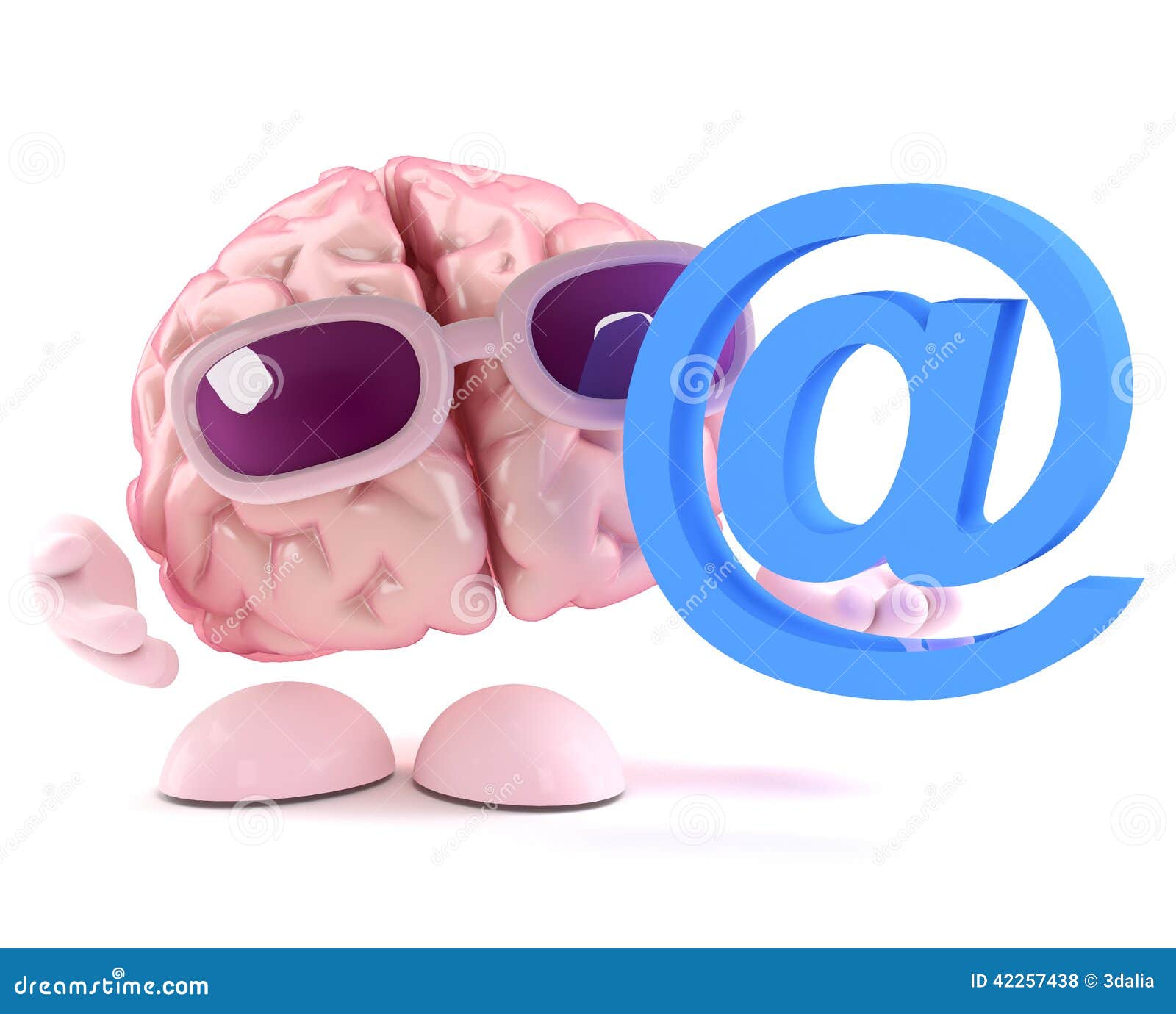 3d Brain Has an Email Address Stock Illustration - Illustration of ...