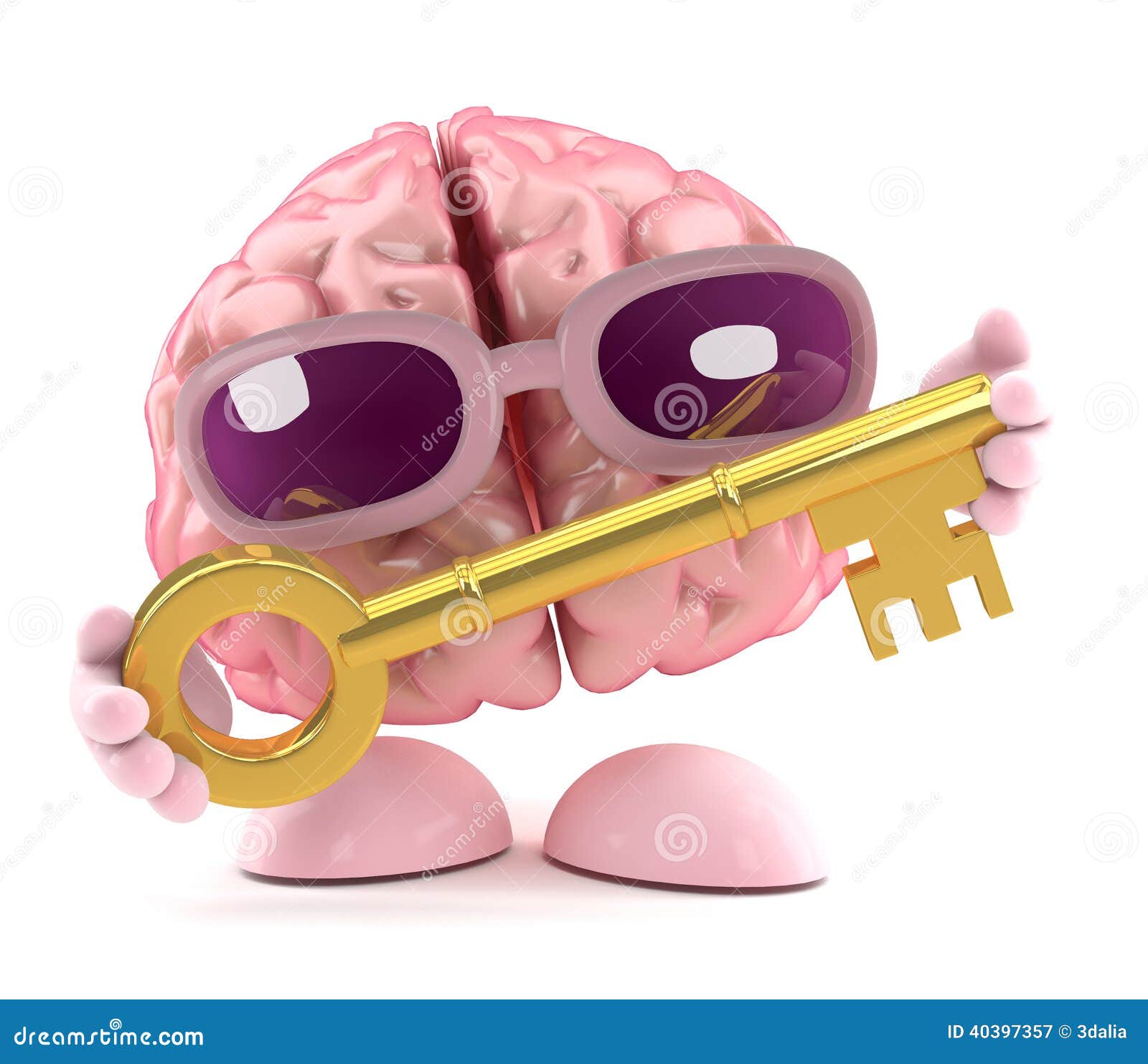 3d Brain has the key stock illustration. Illustration of gold - 40397357