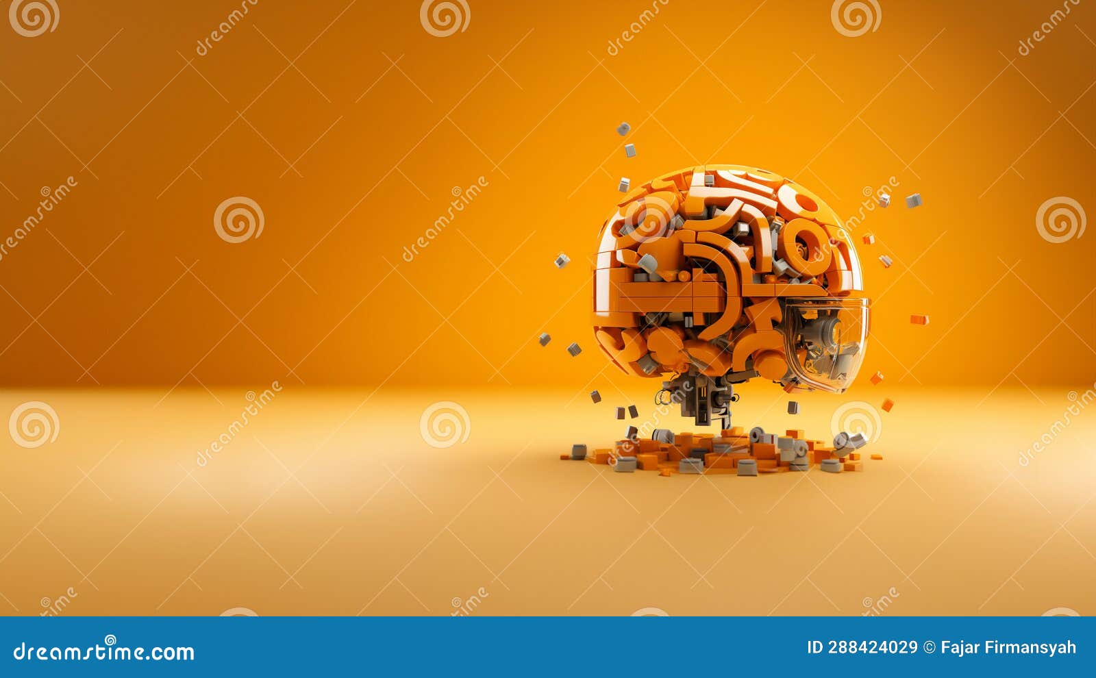 3D Brain Made by Plastic Block Stock Image - Image of confusion ...