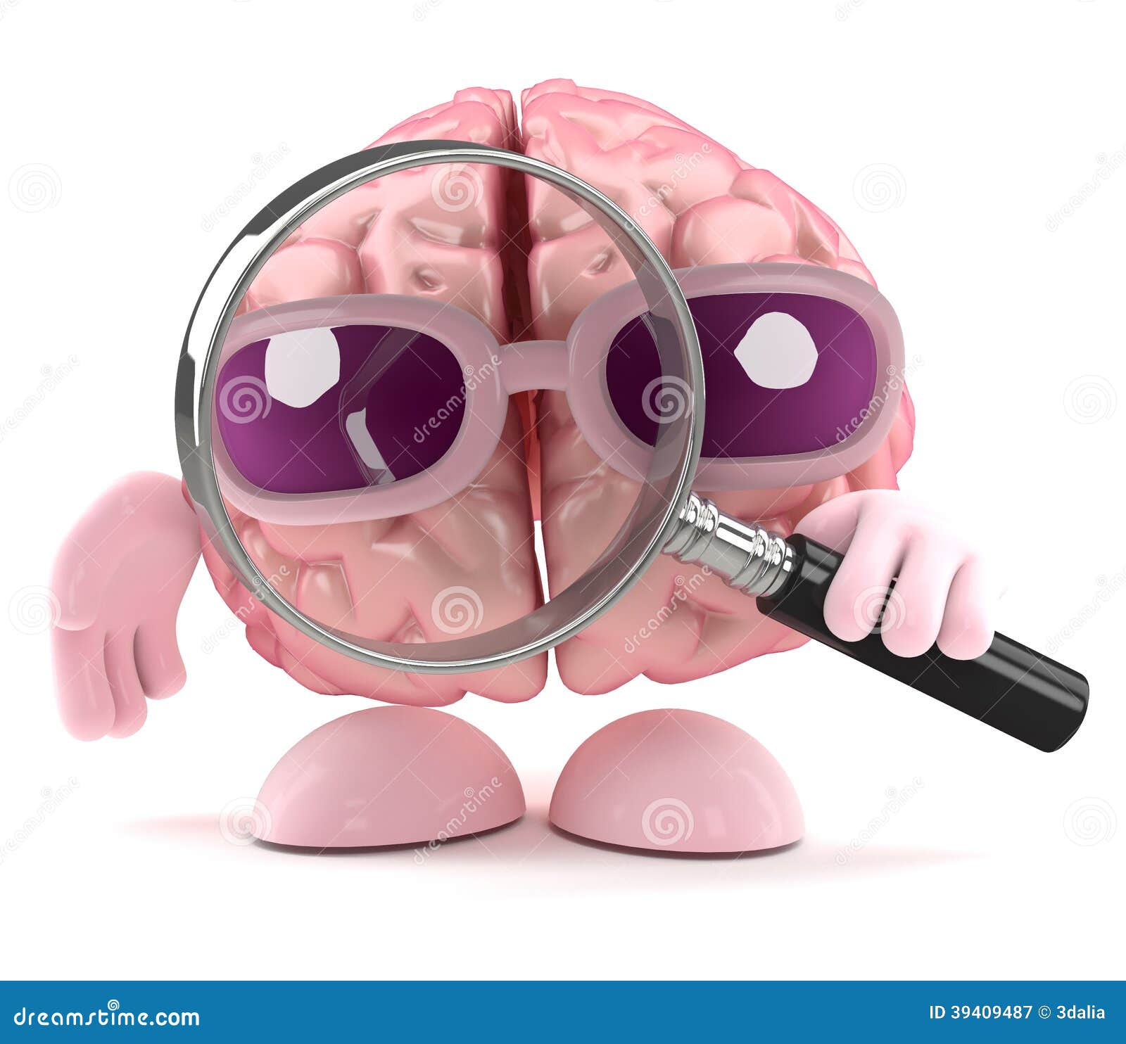 3d Brain magnifier stock illustration. Illustration of smart - 39409487