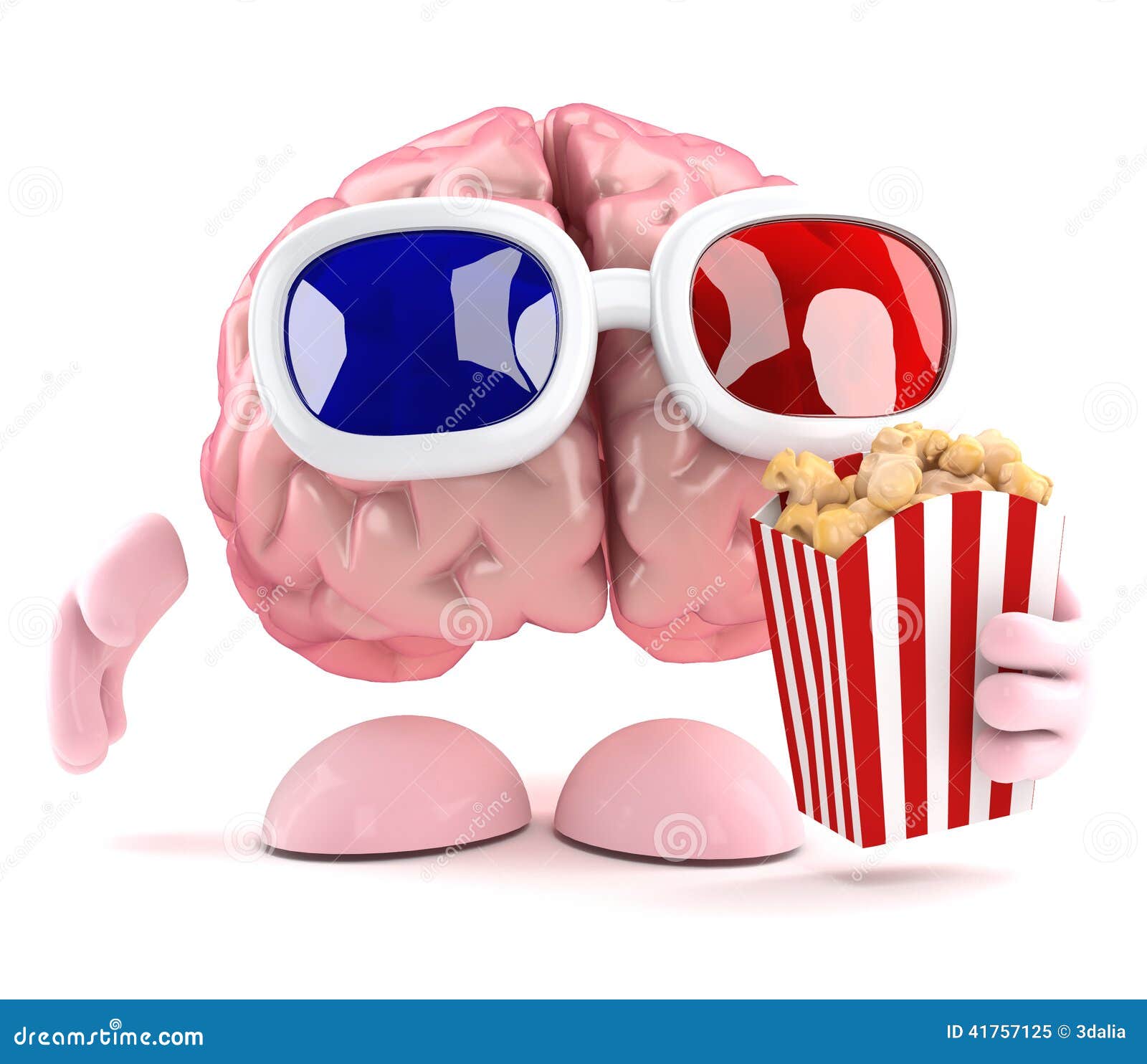 3d Brain at the movies stock illustration. Illustration of knowledge ...