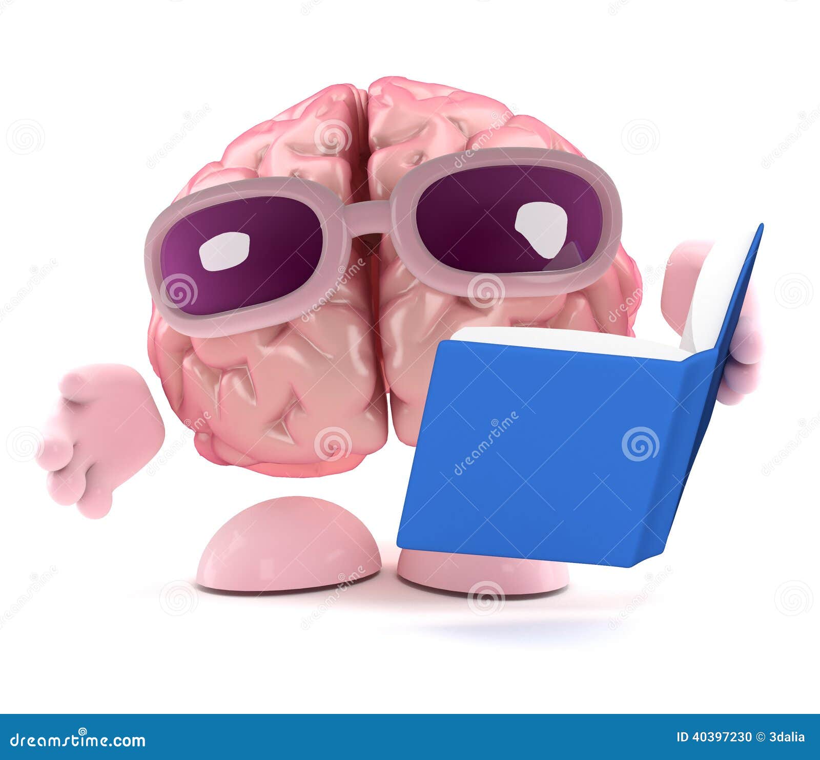 3d Brain reads a book stock vector. Illustration of medical - 40397230