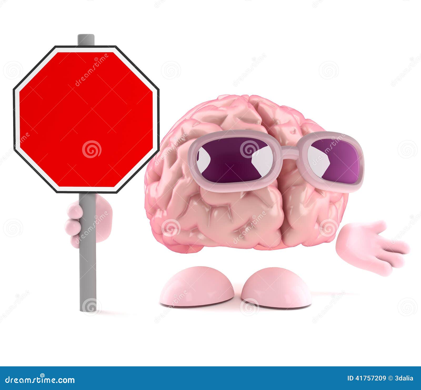 3d Brain road sign stock illustration. Illustration of organ - 41757209