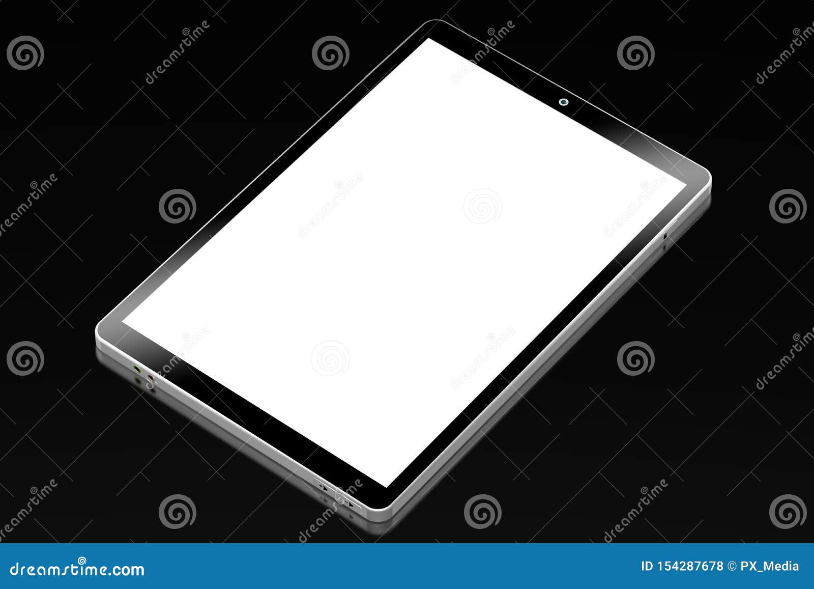 3D Brandless Tablet with Empty Screen Stock Illustration - Illustration ...