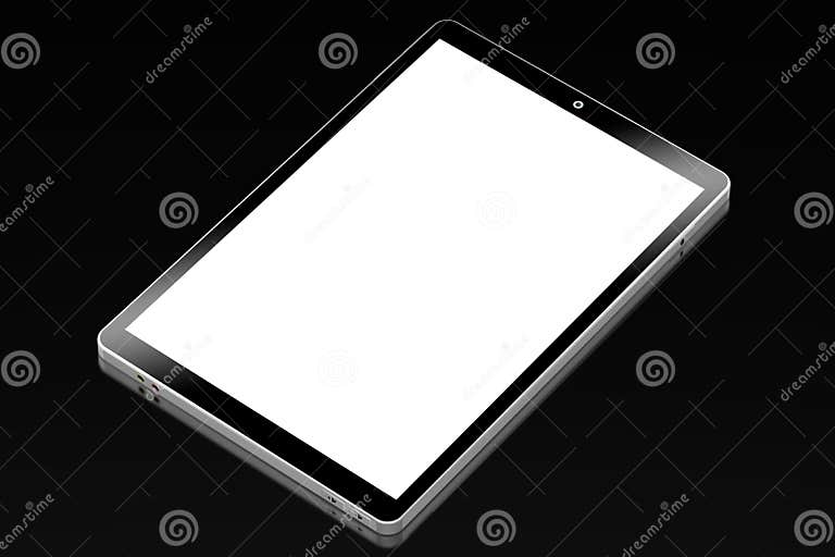3D Brandless Tablet with Empty Screen Stock Illustration - Illustration ...