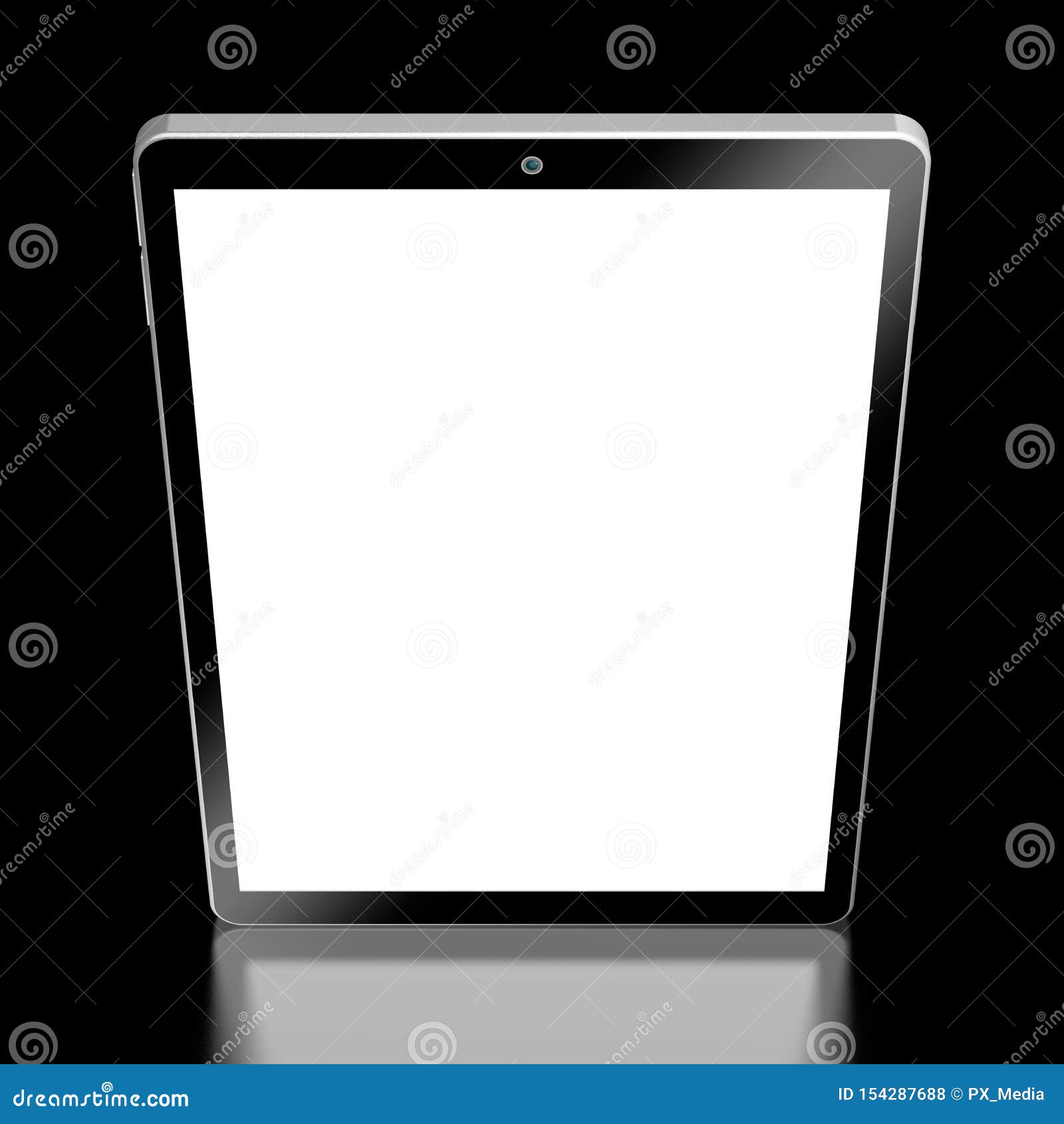 3D Brandless Tablet with Empty Screen Stock Illustration - Illustration ...