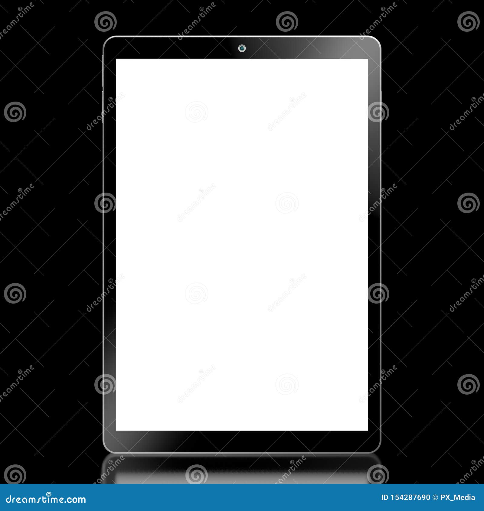 3D Brandless Tablet with Empty Screen Stock Illustration - Illustration ...