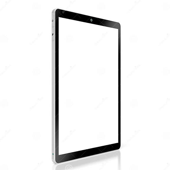 3D Brandless Tablet with Empty Screen Stock Illustration - Illustration ...
