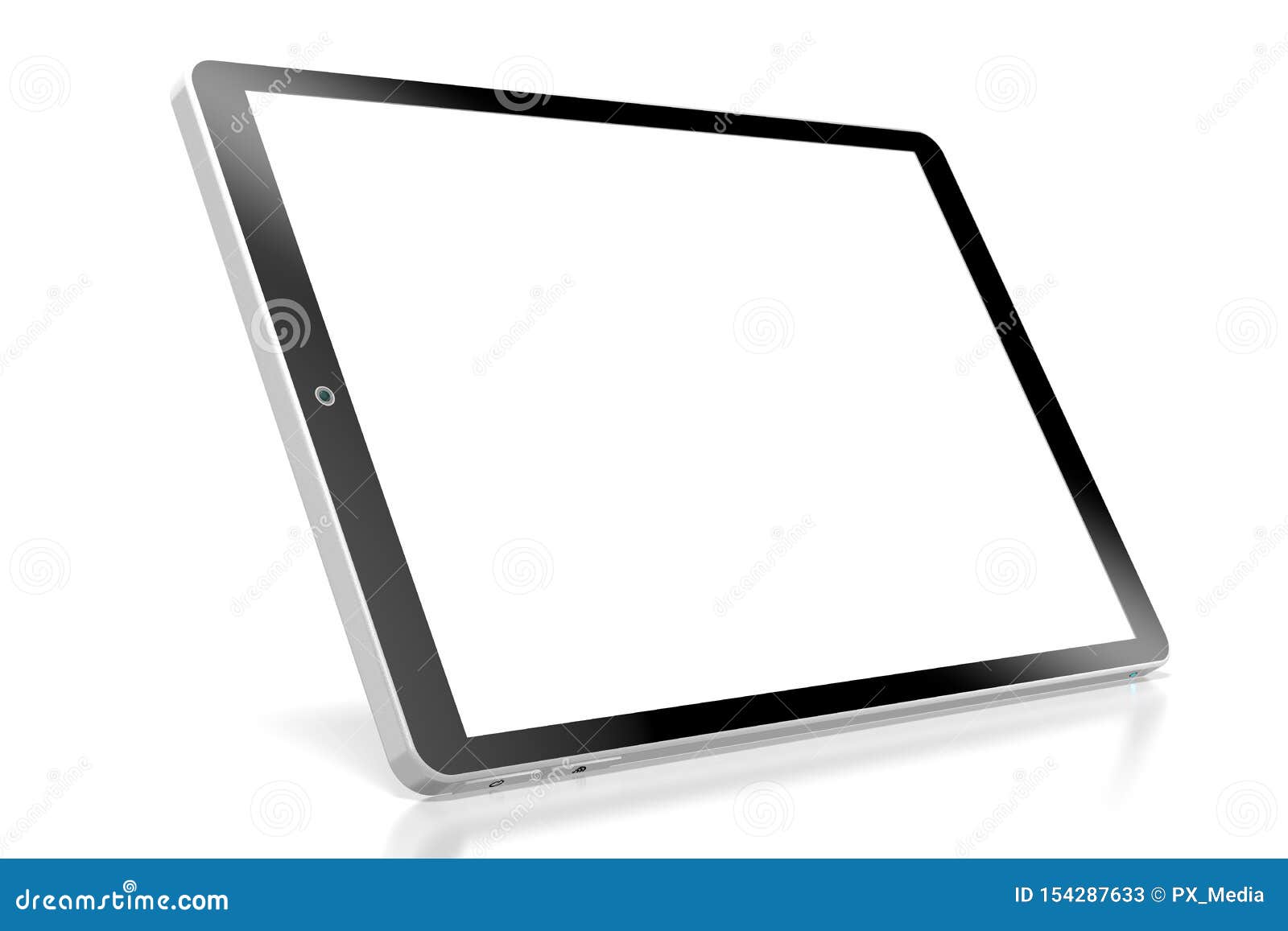 3D Brandless Tablet with Empty Screen Stock Illustration - Illustration ...