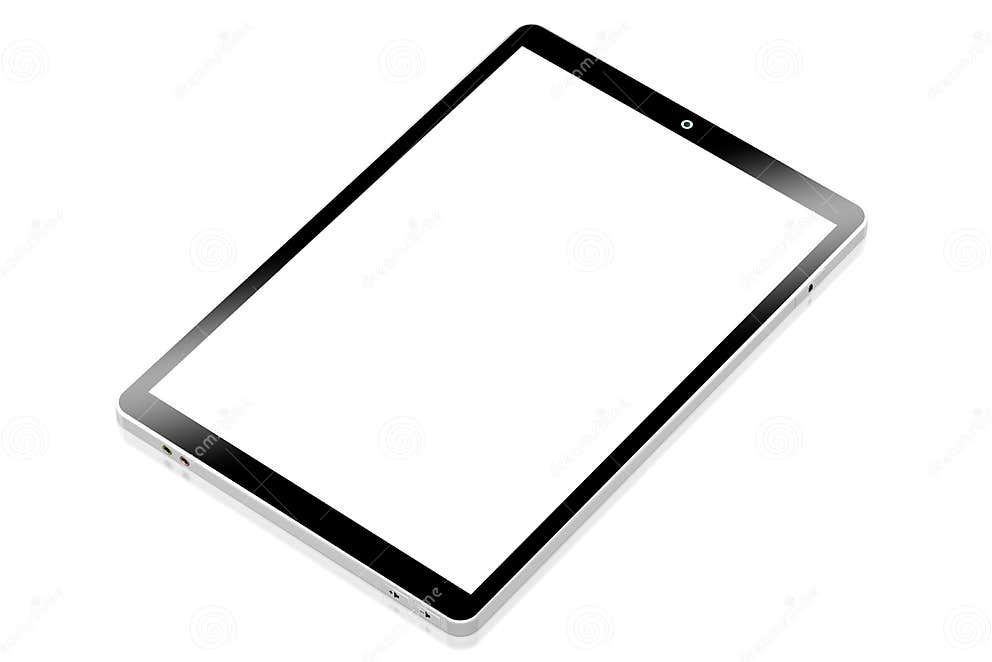 3D Brandless Tablet with Empty Screen Stock Illustration - Illustration ...