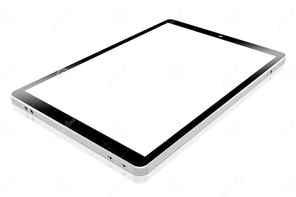 3D Brandless Tablet with Empty Screen Stock Illustration - Illustration ...