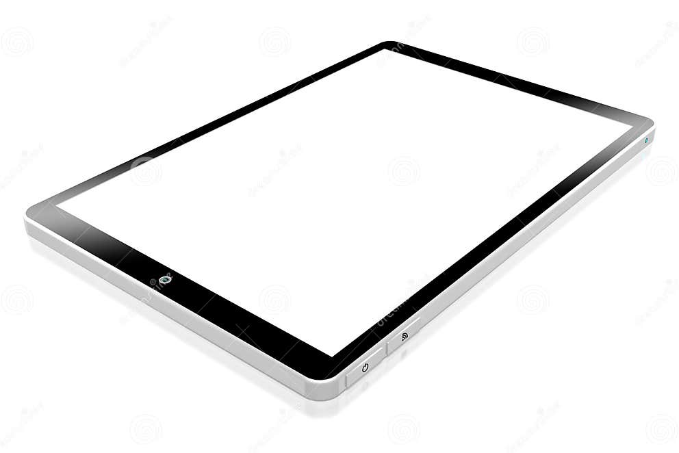 3D Brandless Tablet with Empty Screen Stock Illustration - Illustration ...