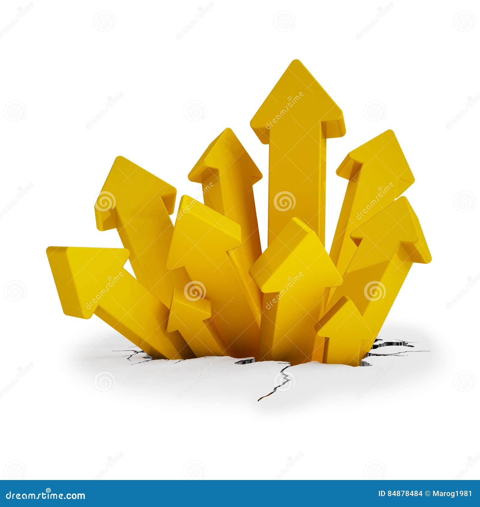 3d - Breakthrough Arrows - Orange Stock Illustration - Illustration of ...