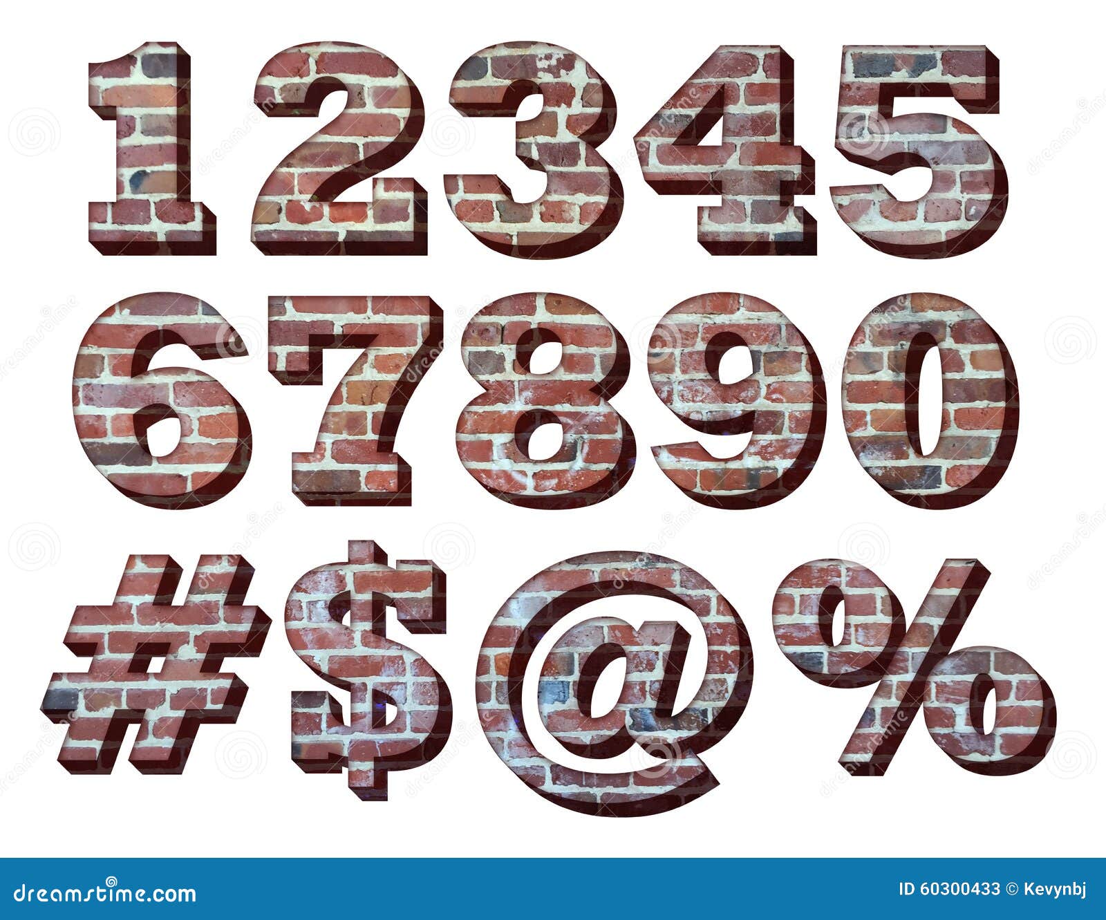 3-D Brick Numbers stock image. Image of gravel, bold - 60300433