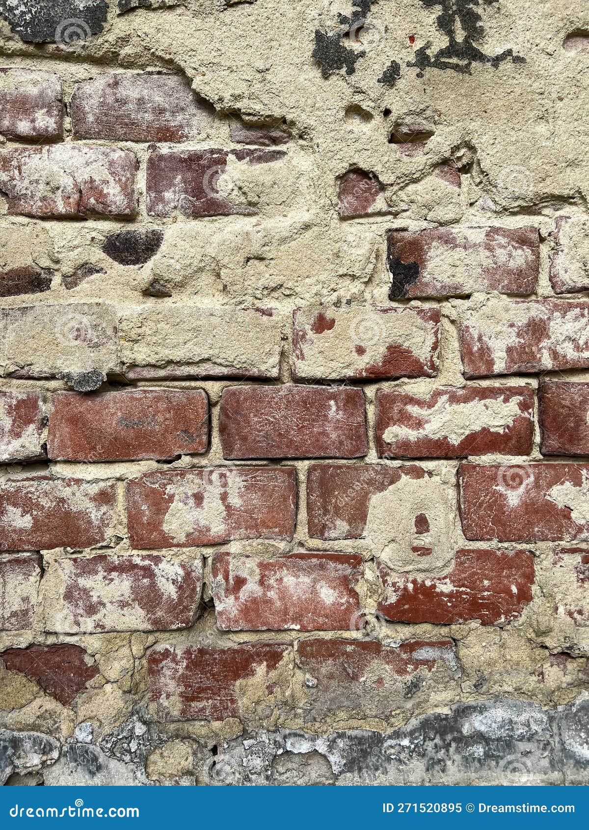 3D Bricks Wall Background Texture in Grunge Style. Stock Image - Image ...