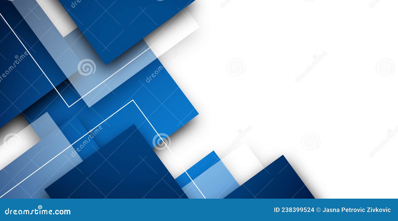 3D Bright Blue Geometric Modern Square Design Template Stock ...