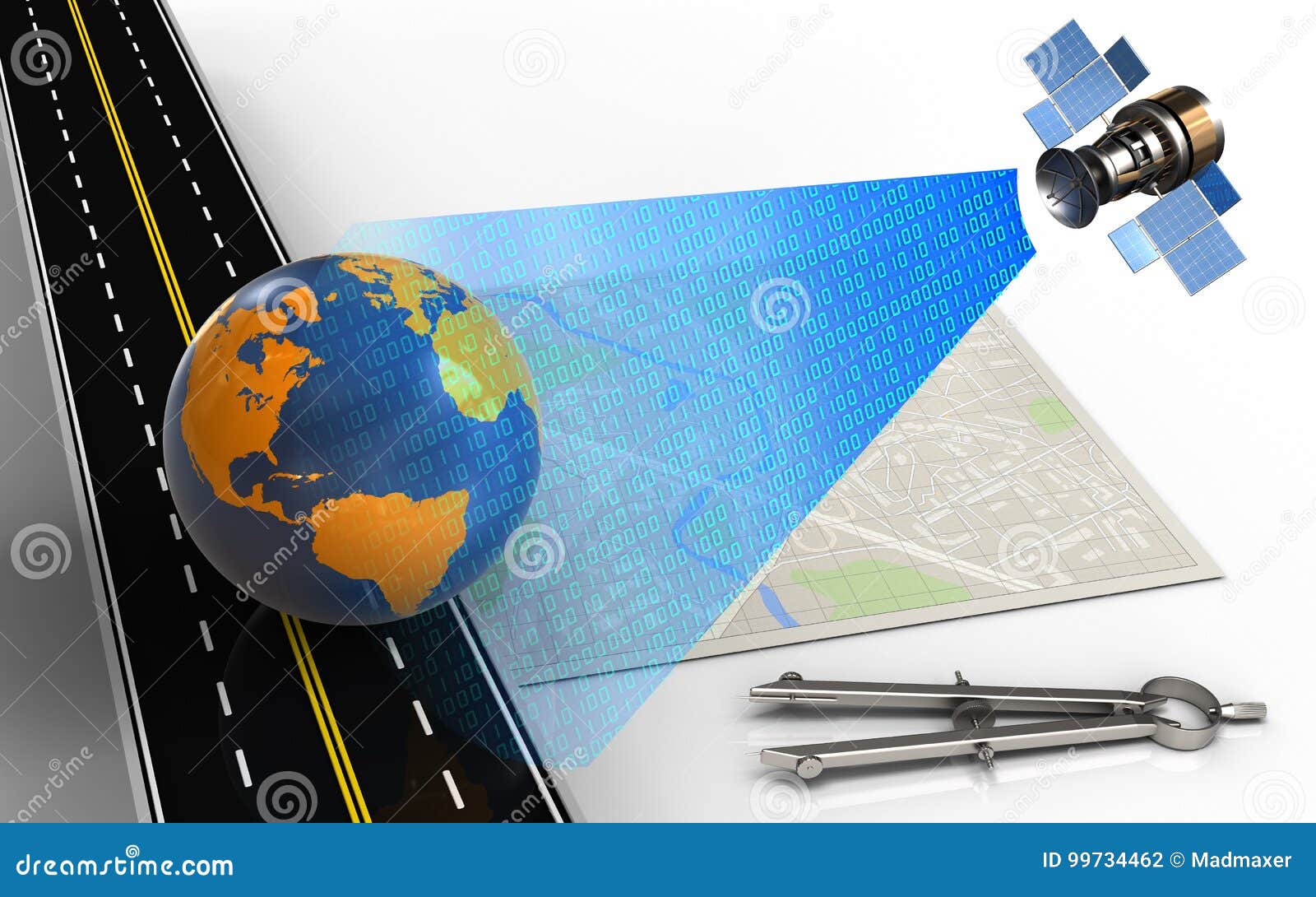 3d bright map stock illustration. Illustration of dish - 99734462