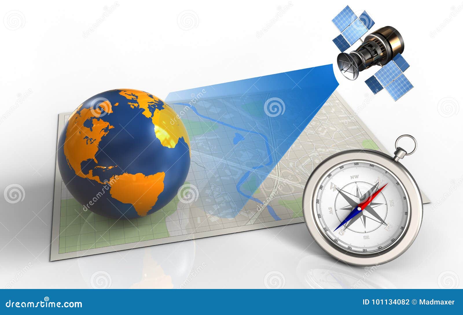 3d bright map stock illustration. Illustration of roadmap - 101134082