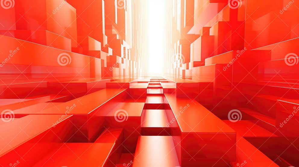 3D Bright Saturated Red-Orange Background Stock Illustration ...