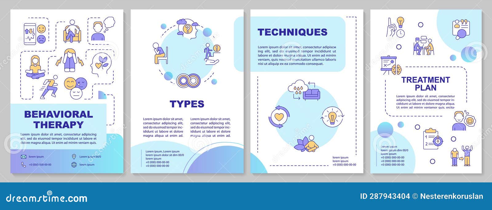 Dialectical Behavior Therapy Brochure Template Vector Illustration ...