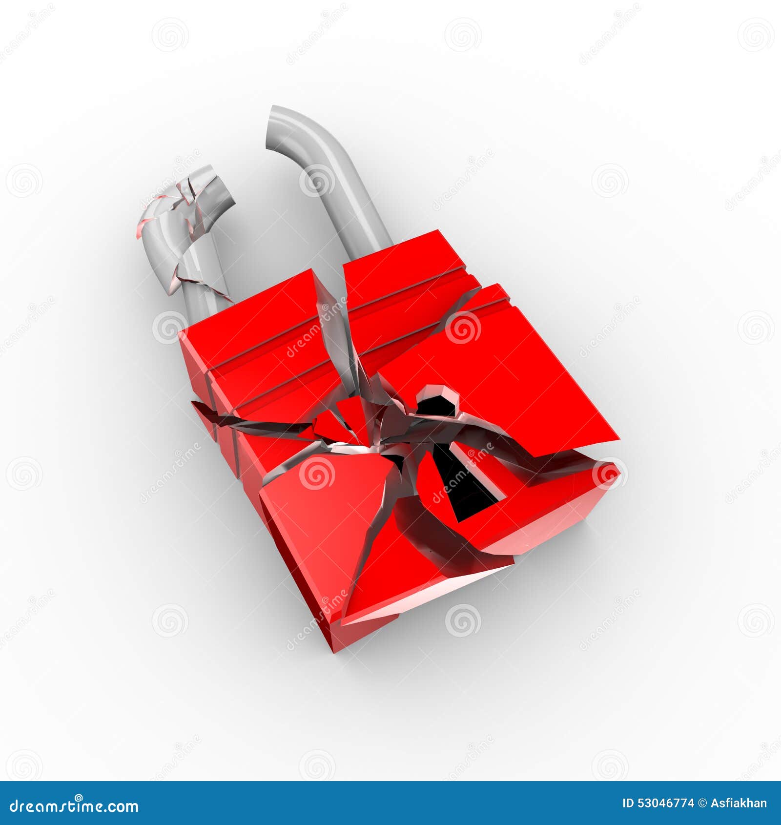 3d broken padlock stock illustration. Illustration of idea - 53046774