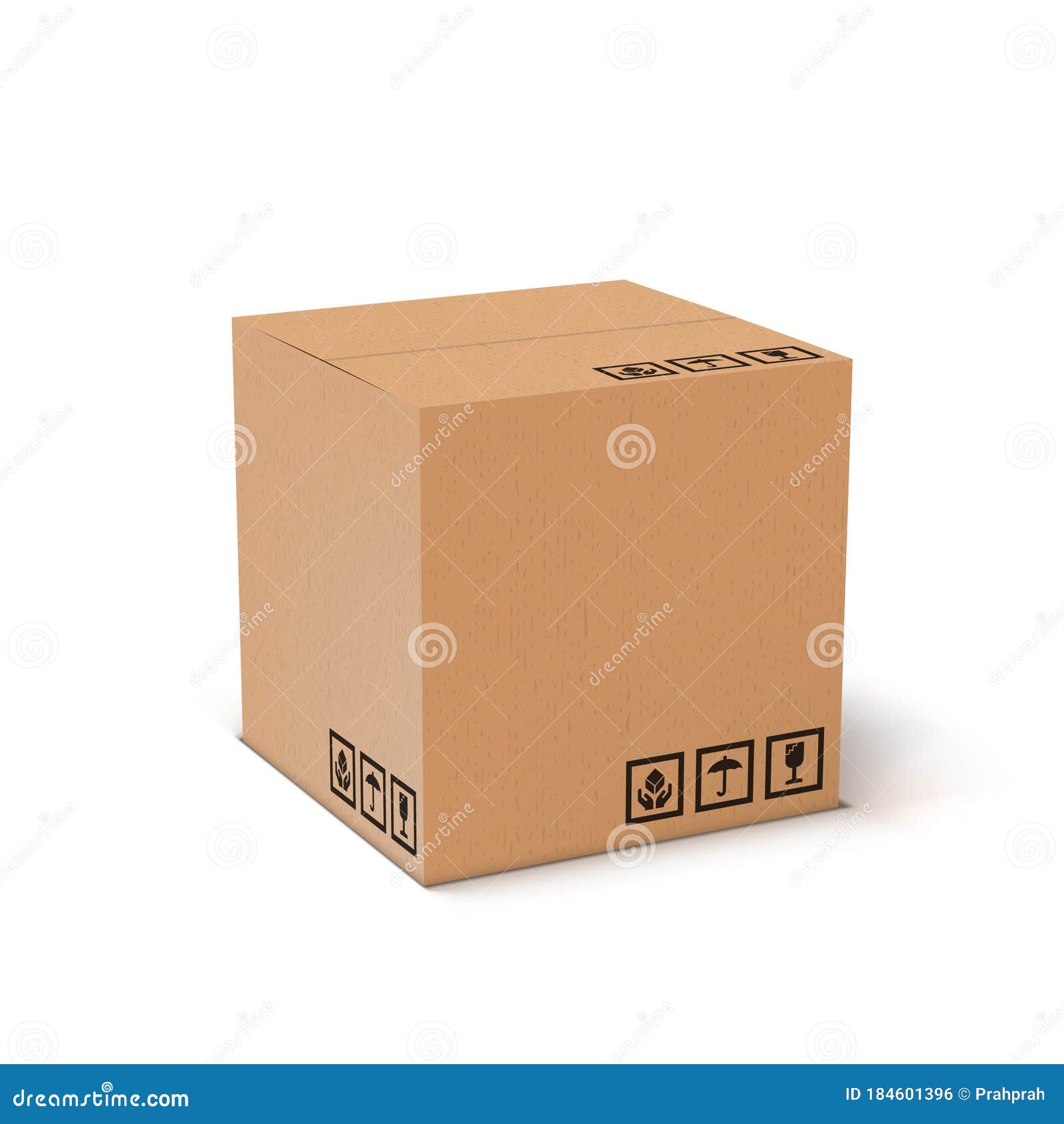 3D Brown Carton Delivery Packaging Container Box Stock Vector ...