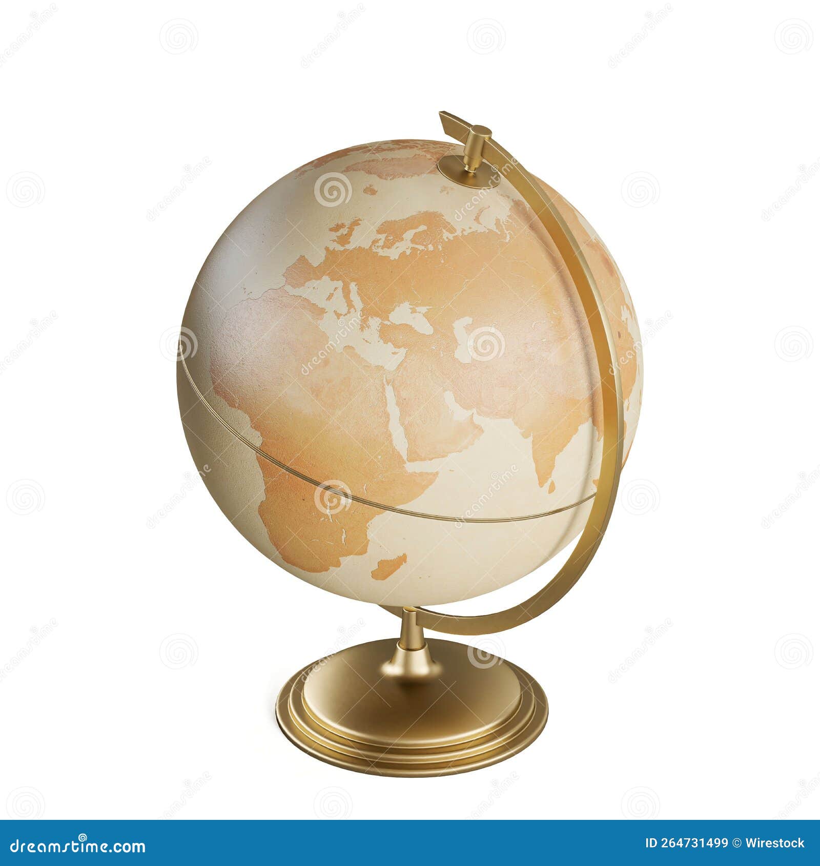 3d Brown Globe Model Isolated on a White Background. Stock Illustration ...