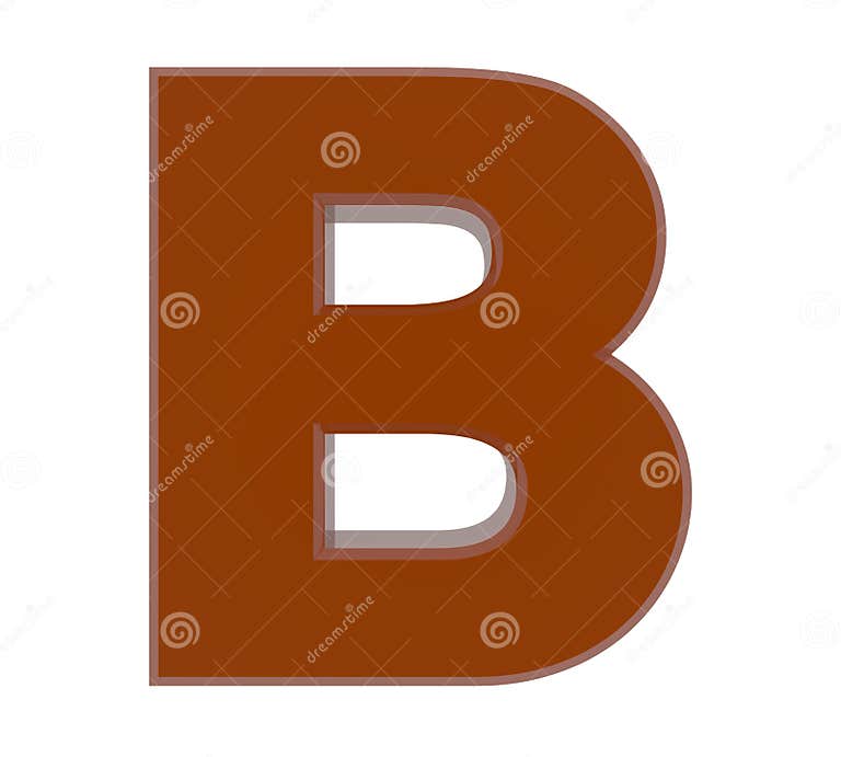 3d Brown Letter B Collection on White Background Stock Illustration ...