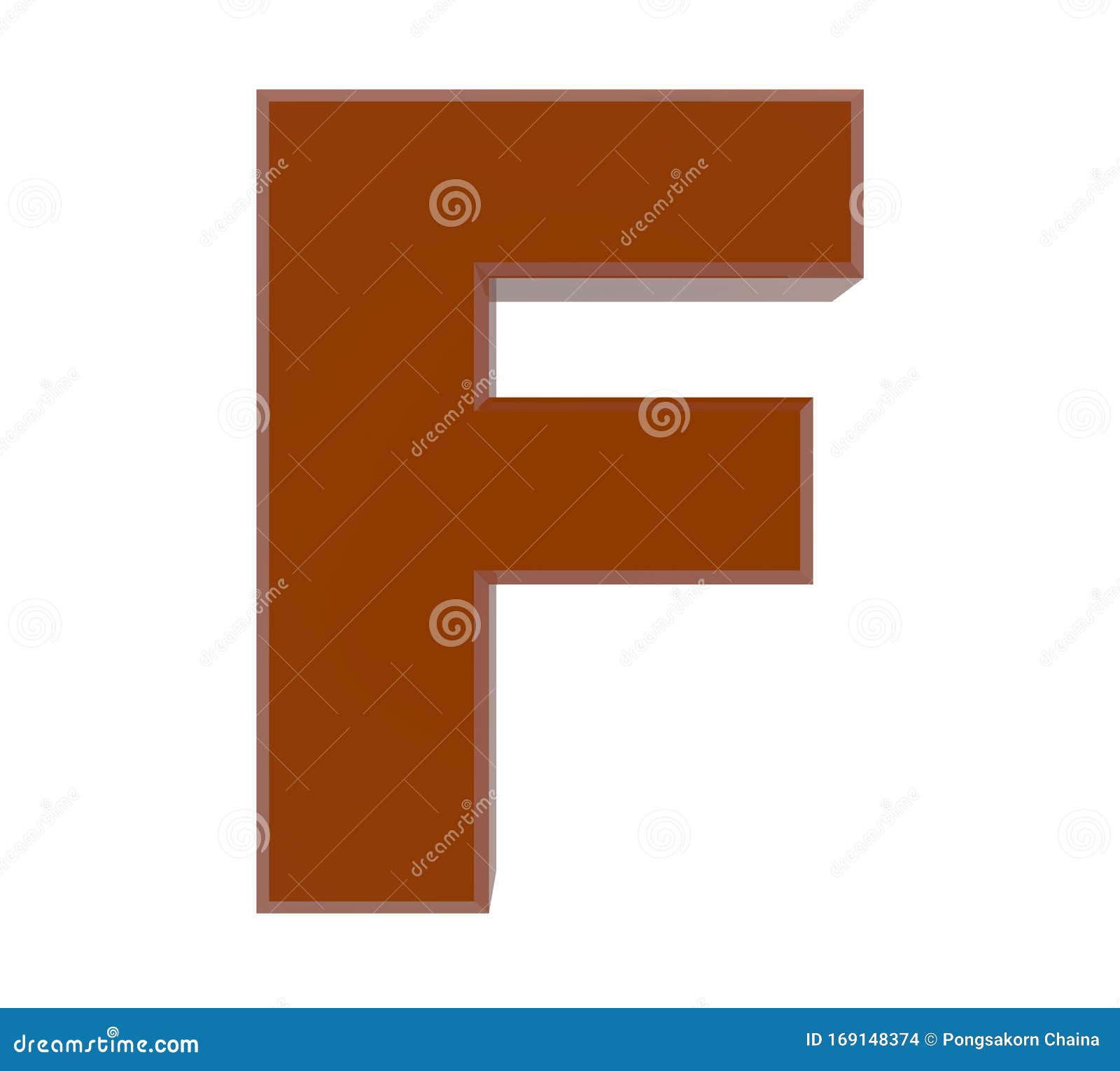 3d Brown Letter F Collection on White Background Stock Illustration ...