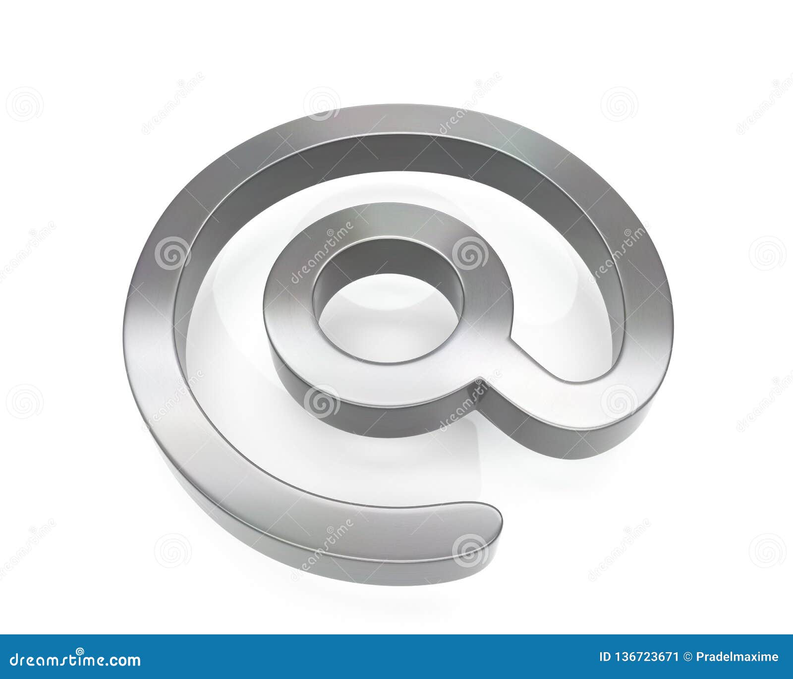 3d Brushed Metal Arobase Icon Stock Illustration - Illustration of ...