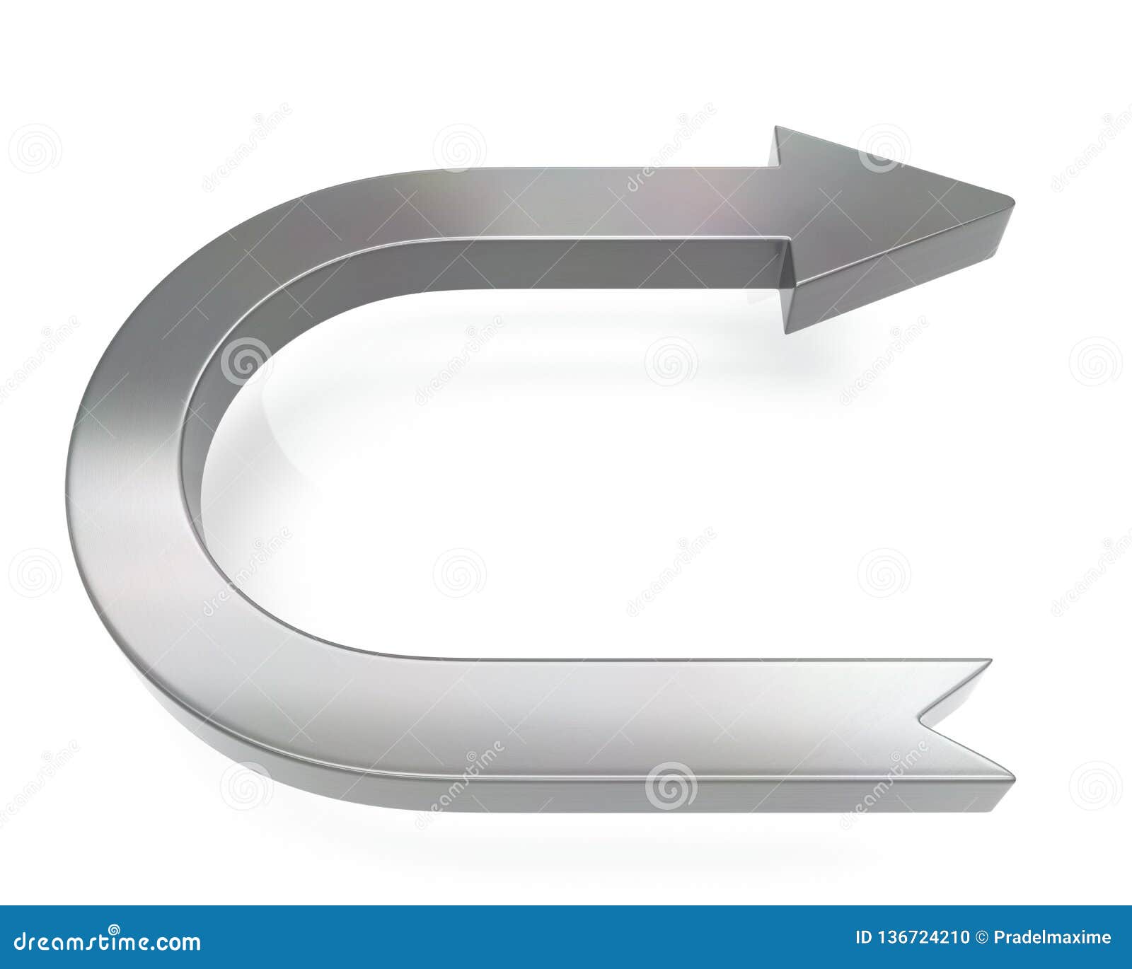 3d Brushed Metal Arrow Icon Stock Illustration - Illustration of back ...