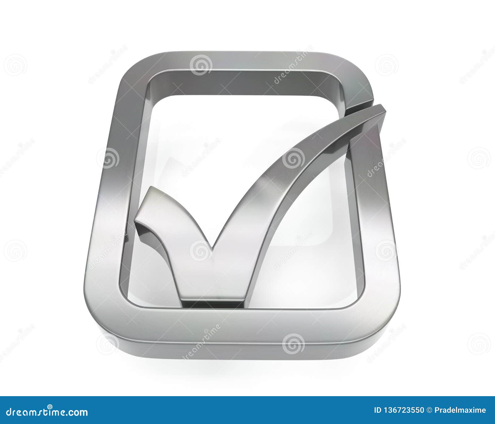 3d Brushed Metal Check Icon Stock Illustration - Illustration of bright ...