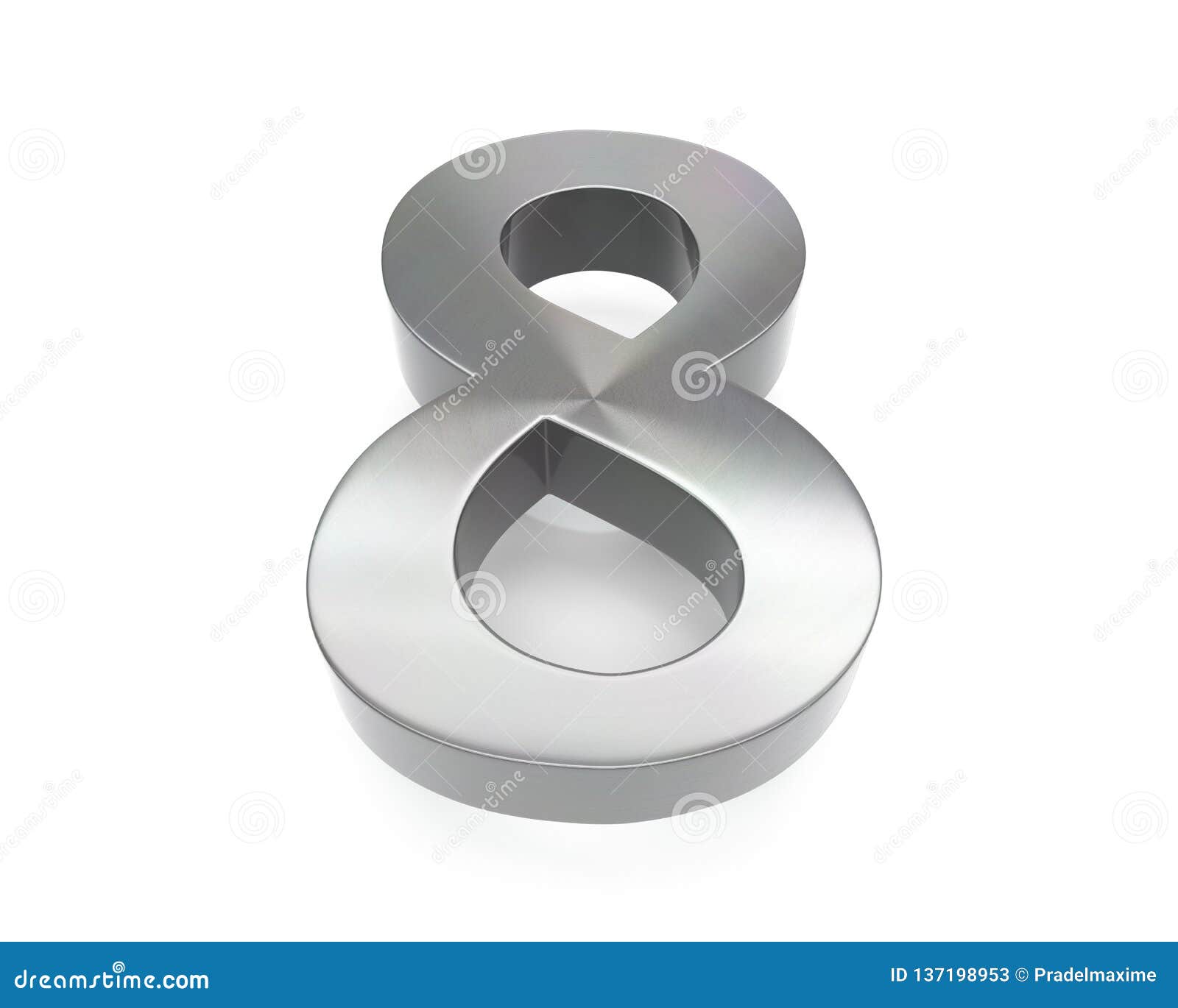 3d Brushed Metal Eight Number Stock Illustration - Illustration of ...