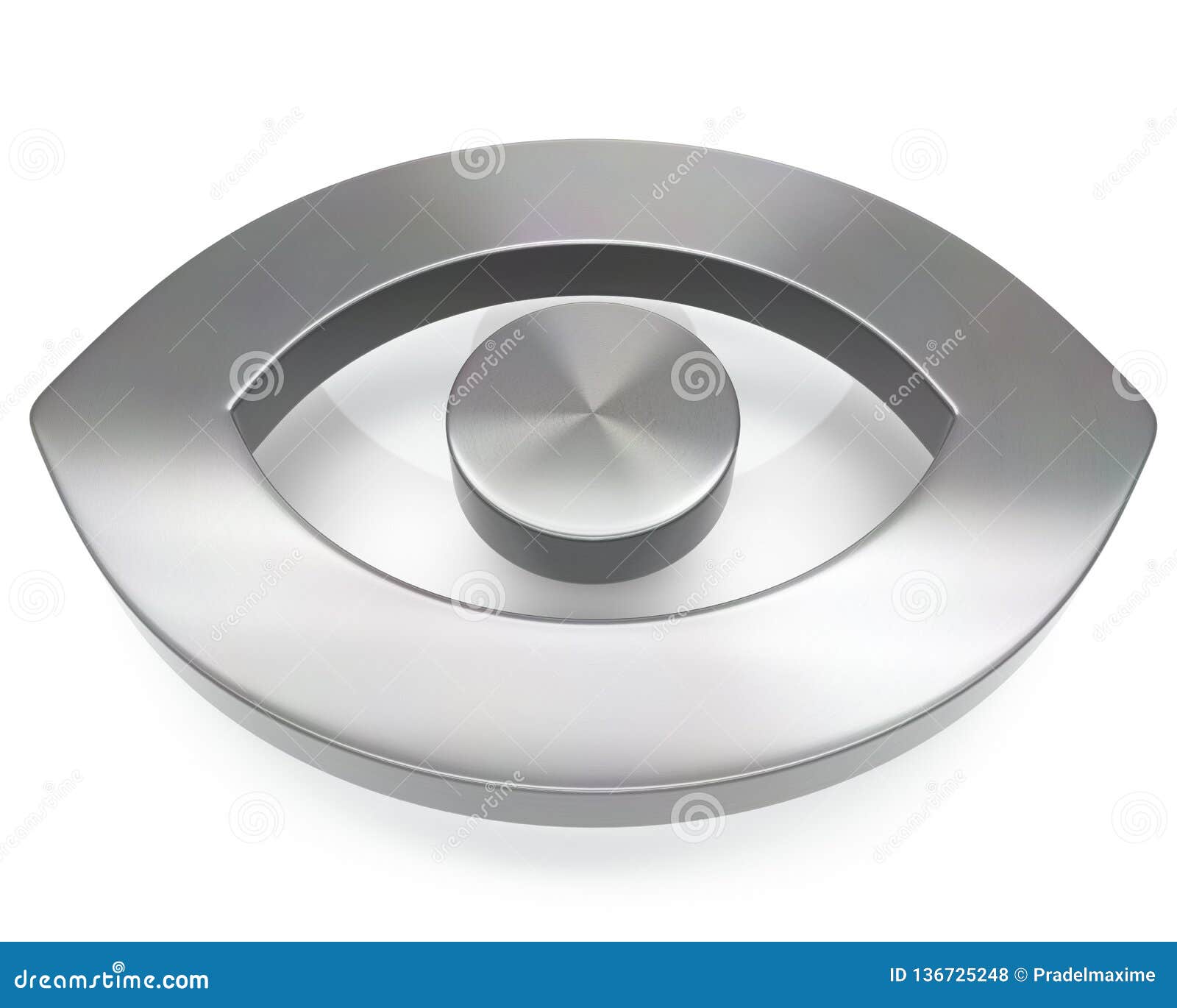 3d brushed metal eye icon stock photo. Image of glossy - 136725248