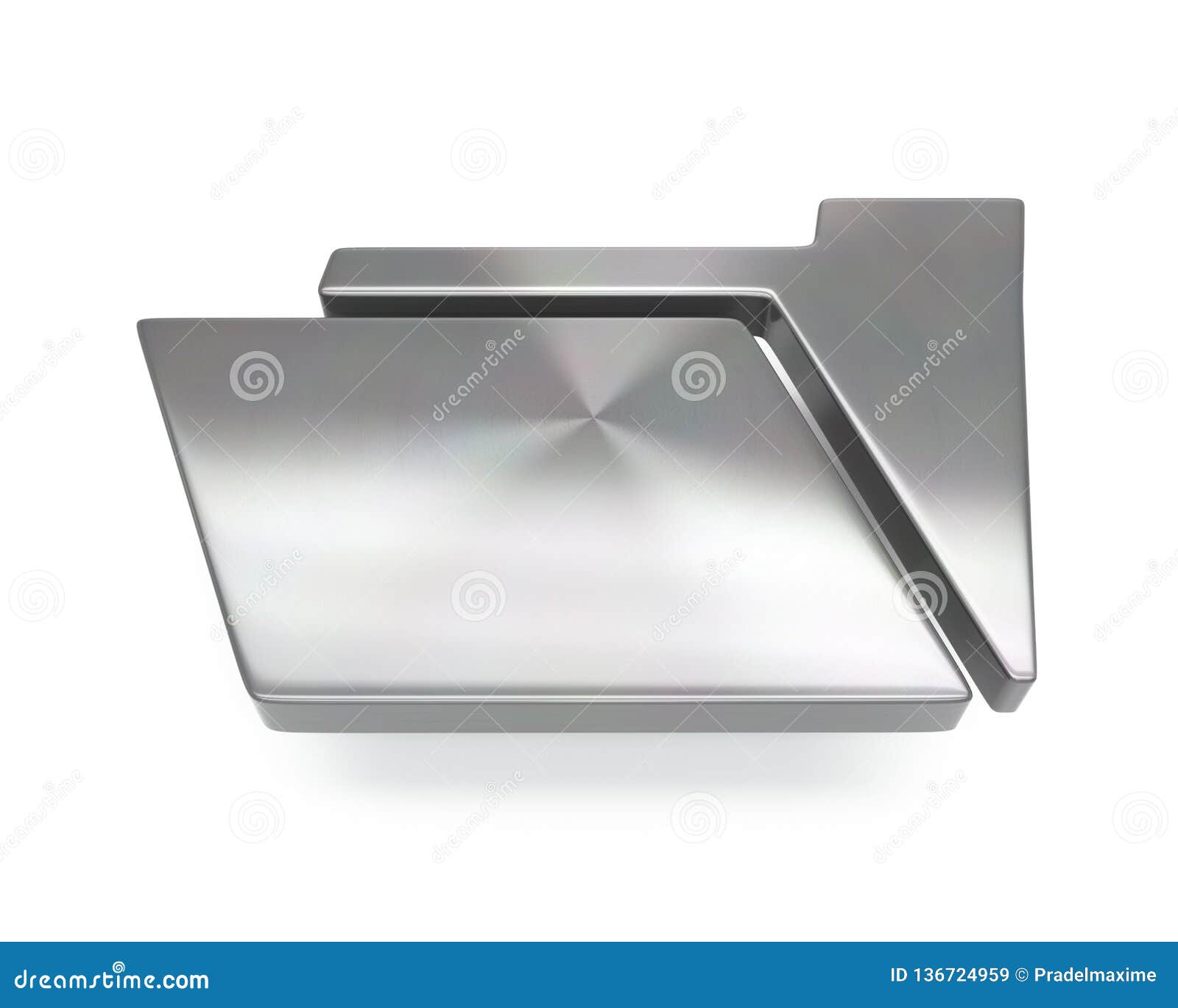 3d Brushed Metal Folder Icon Stock Illustration - Illustration of ...