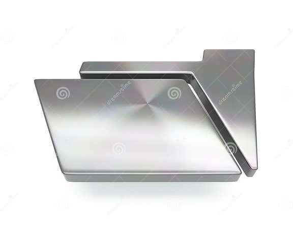 3d Brushed Metal Folder Icon Stock Illustration - Illustration of ...